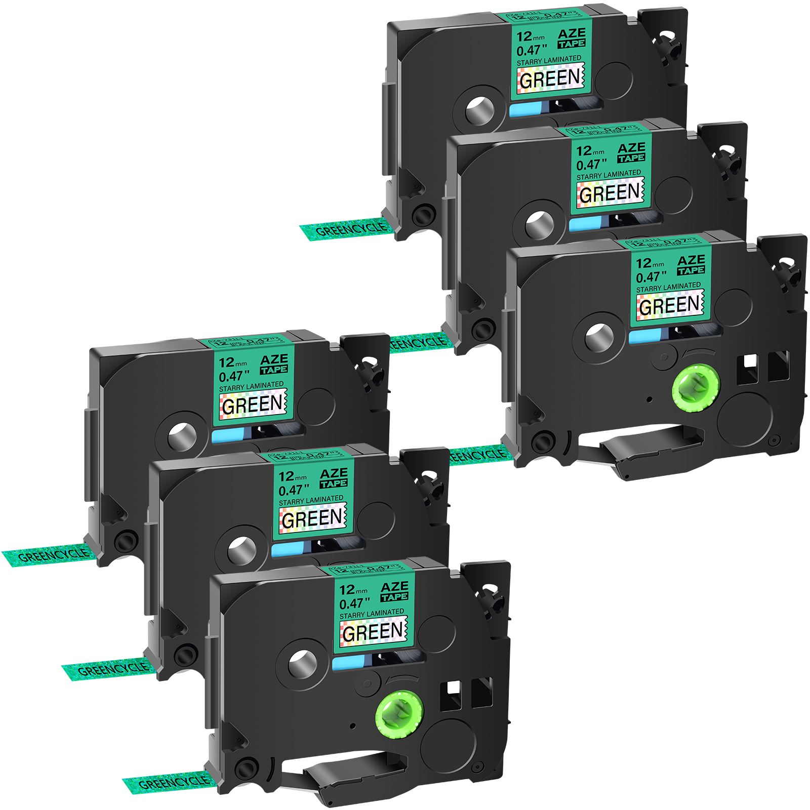 GREENCYCLE 6PK Compatible for Brother P-touch TZ-731L1 TZe-731L1 ...