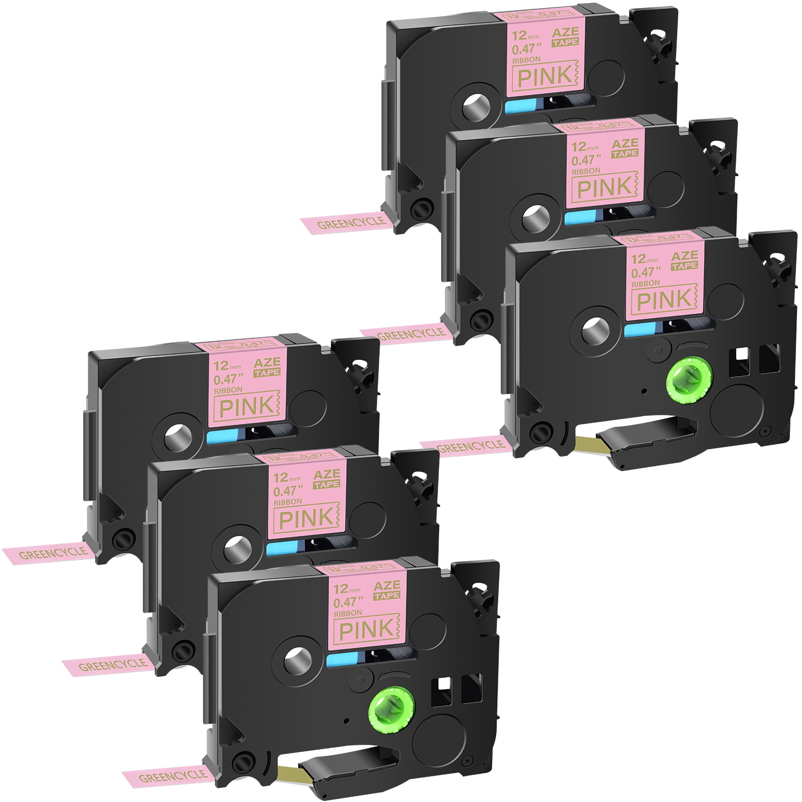 GREENCYCLE 6PK Compatible for Brother P-touch TZe-RE34 TZ-RE34 Gold on ...