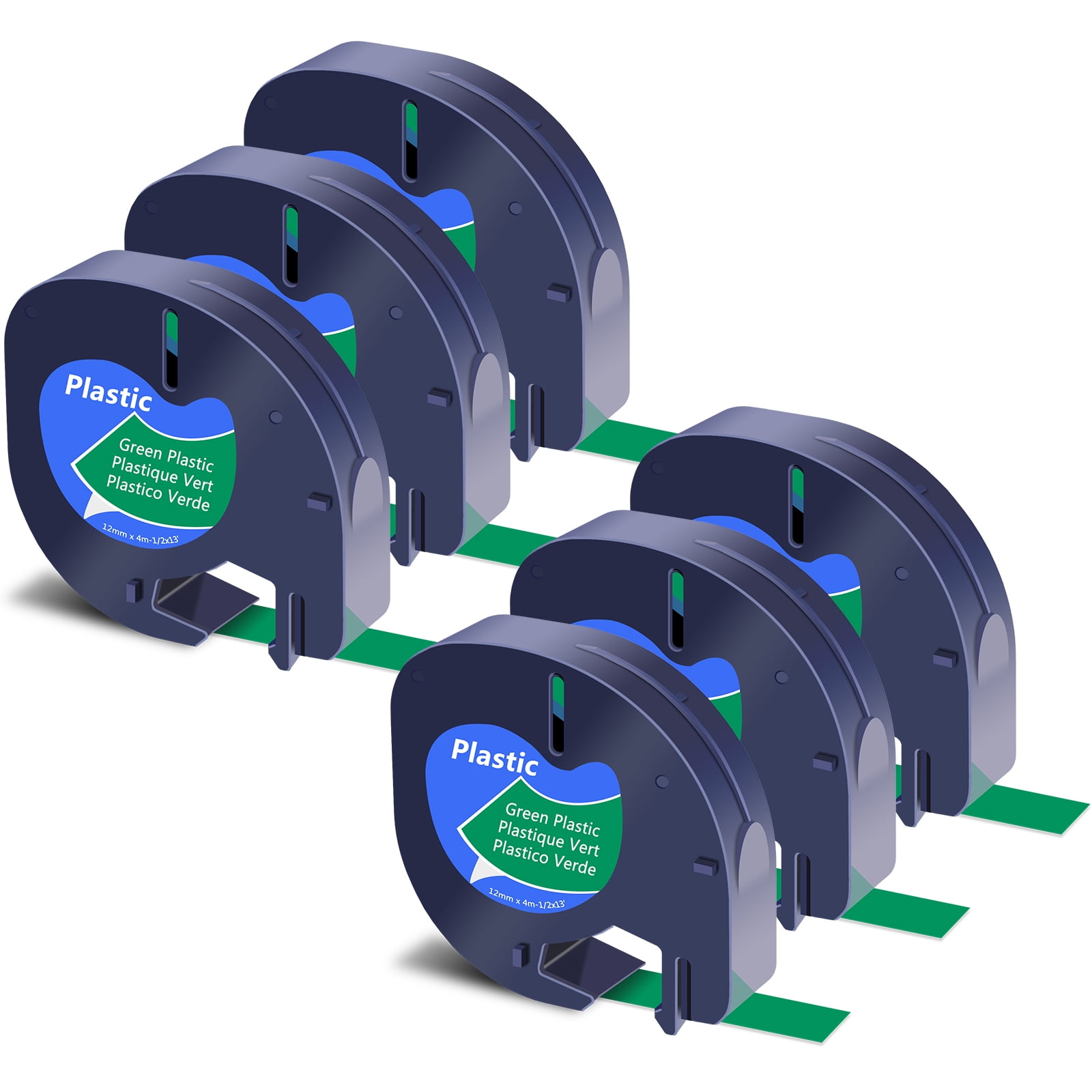 GREENCYCLE 6PK Compatible for DYMO LetraTag Refills 91334 12mm Black on ...