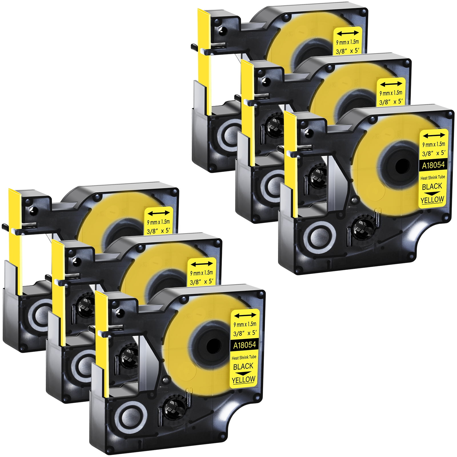 GREENCYCLE 6PK Industrial Rhino Heat Shrink Tubes Compatible for Dymo ...