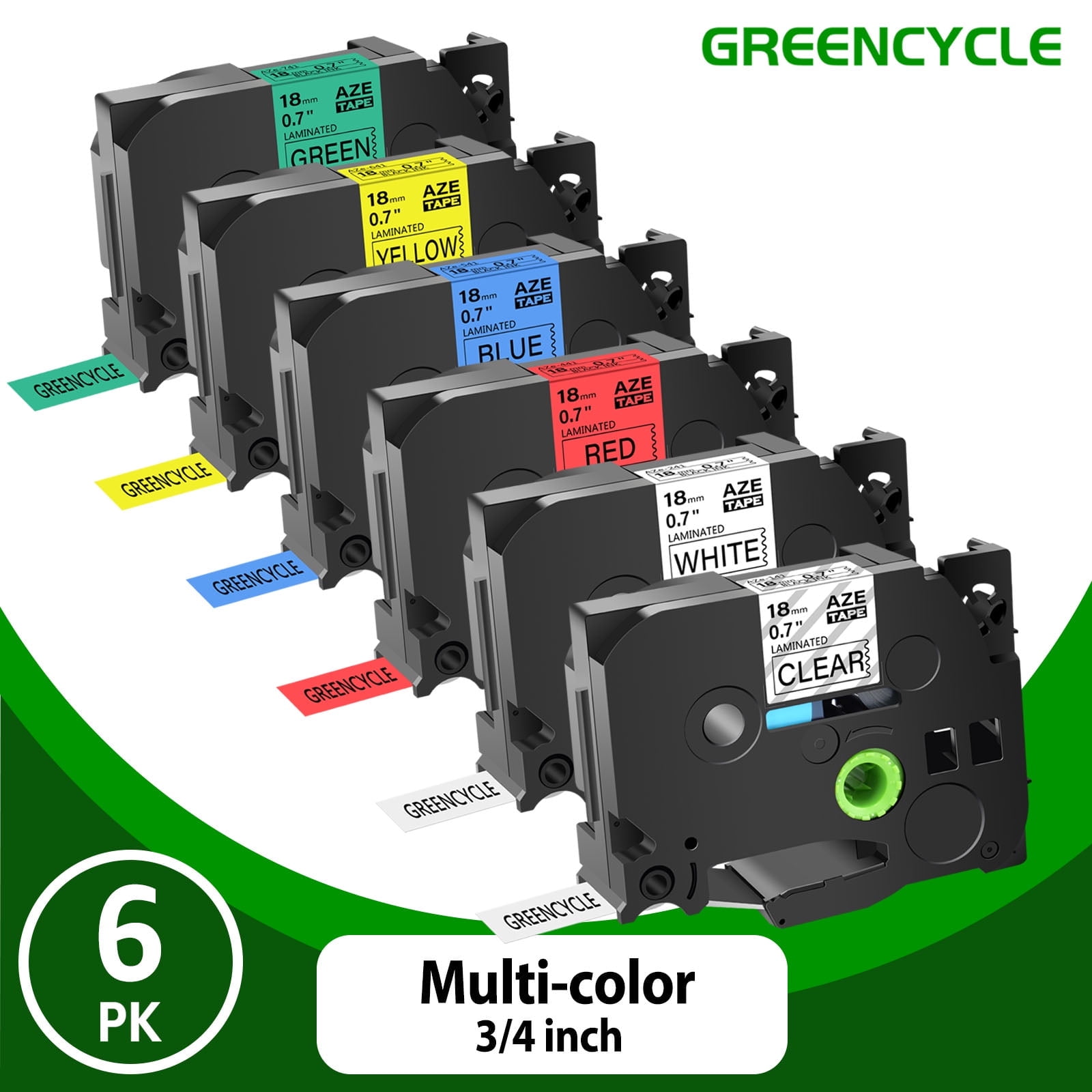 GREENCYCLE 6PK TZe 141 241 441 541 641 741 Compatible for Brother P ...