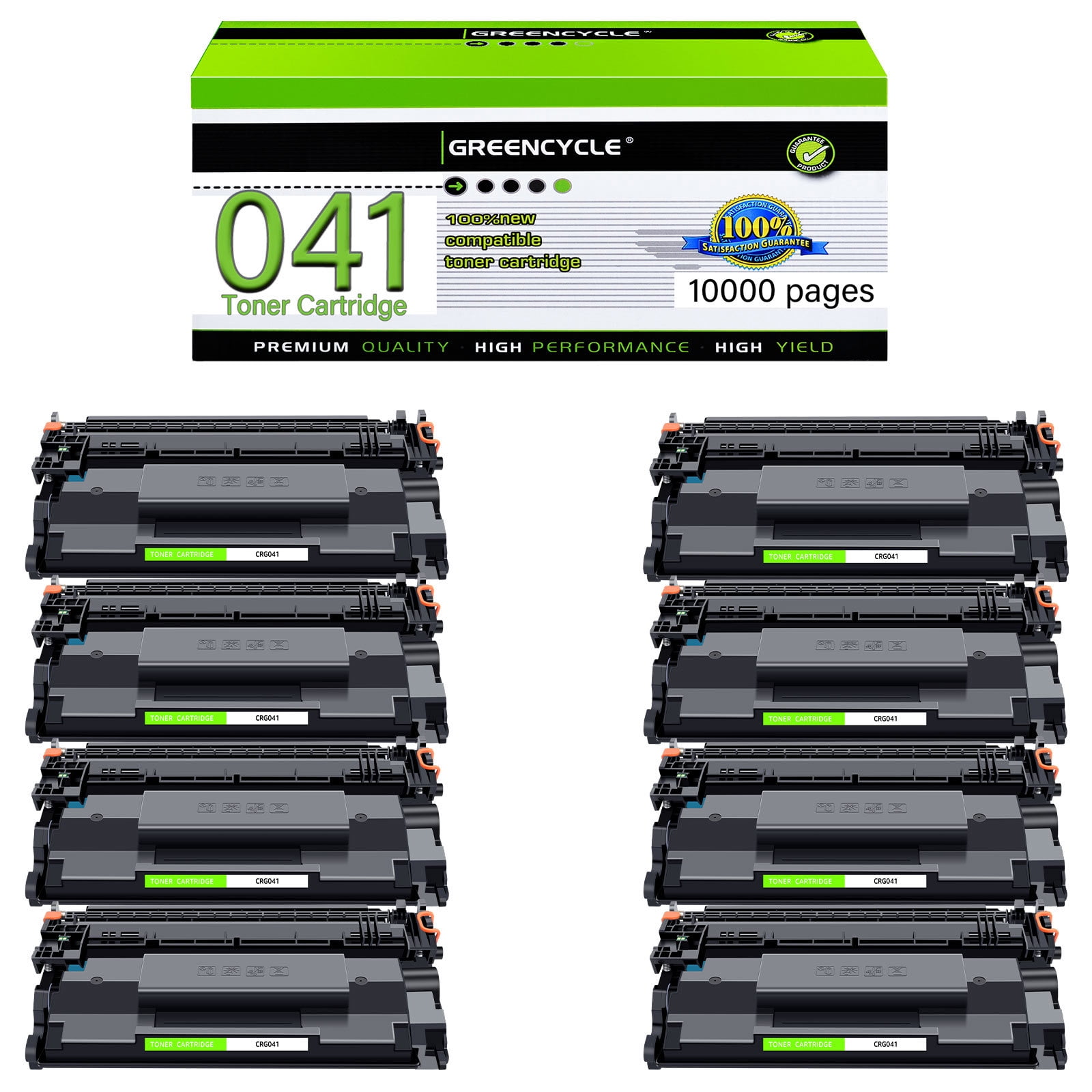 GREENCYCLE 8 Pack 041 CRG041 CRG-041 Toner Cartridge Compatible ...
