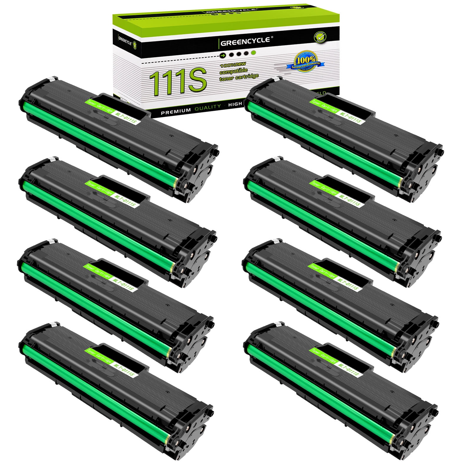 GREENCYCLE 8 Pack Compatible for Samsung MLT-D111S 111S Black Toner ...