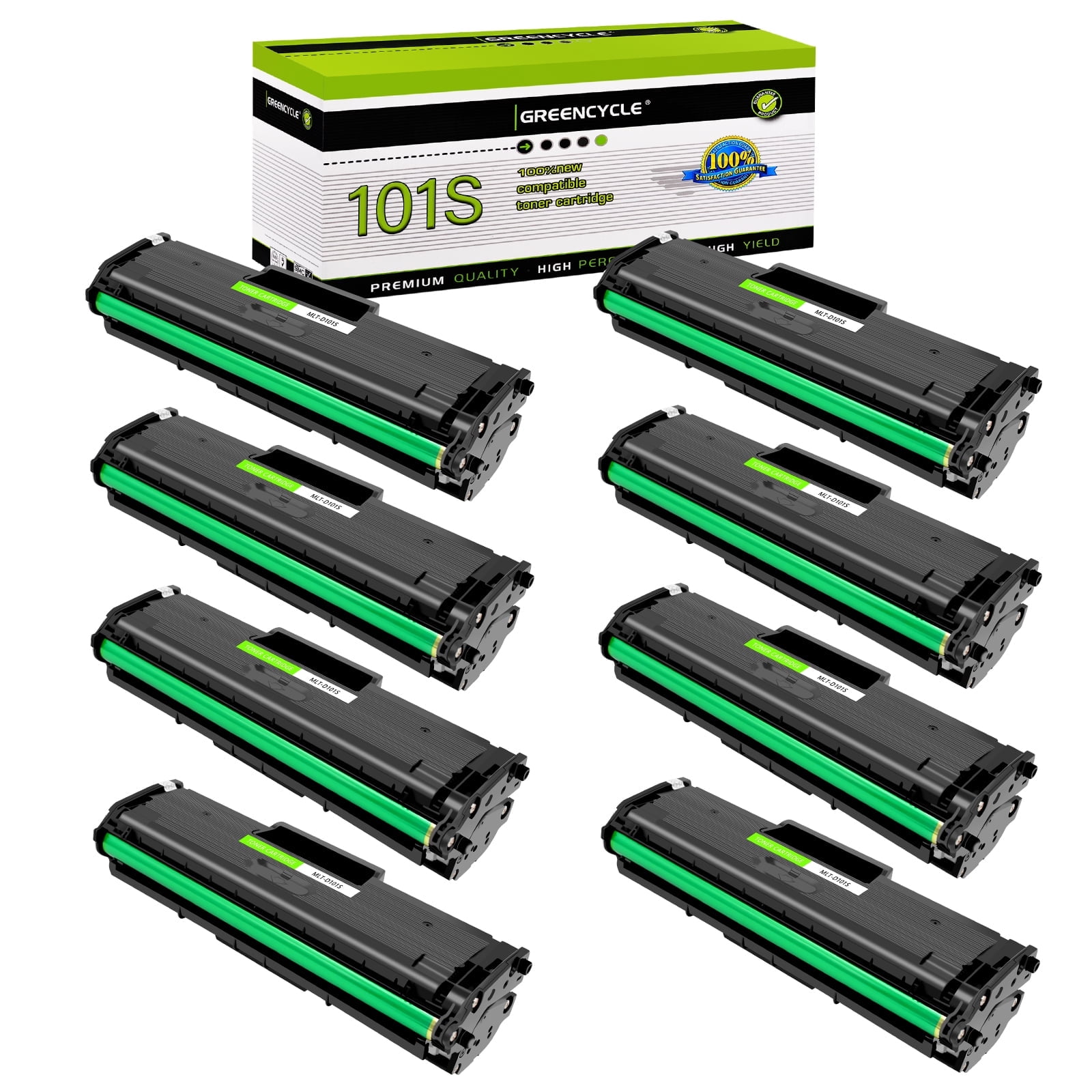 GREENCYCLE 8 Pack Compatible for Samsung MLT-D101S 101S Black Toner ...