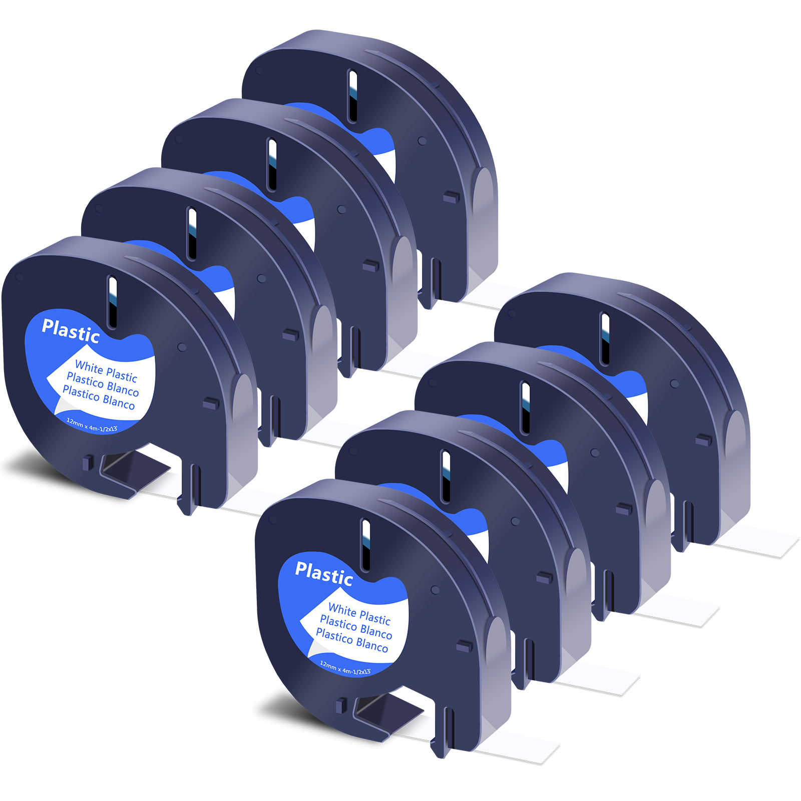 GREENCYCLE 8PK Compatible for DYMO LetraTag Refills 91331 12mm Black on ...