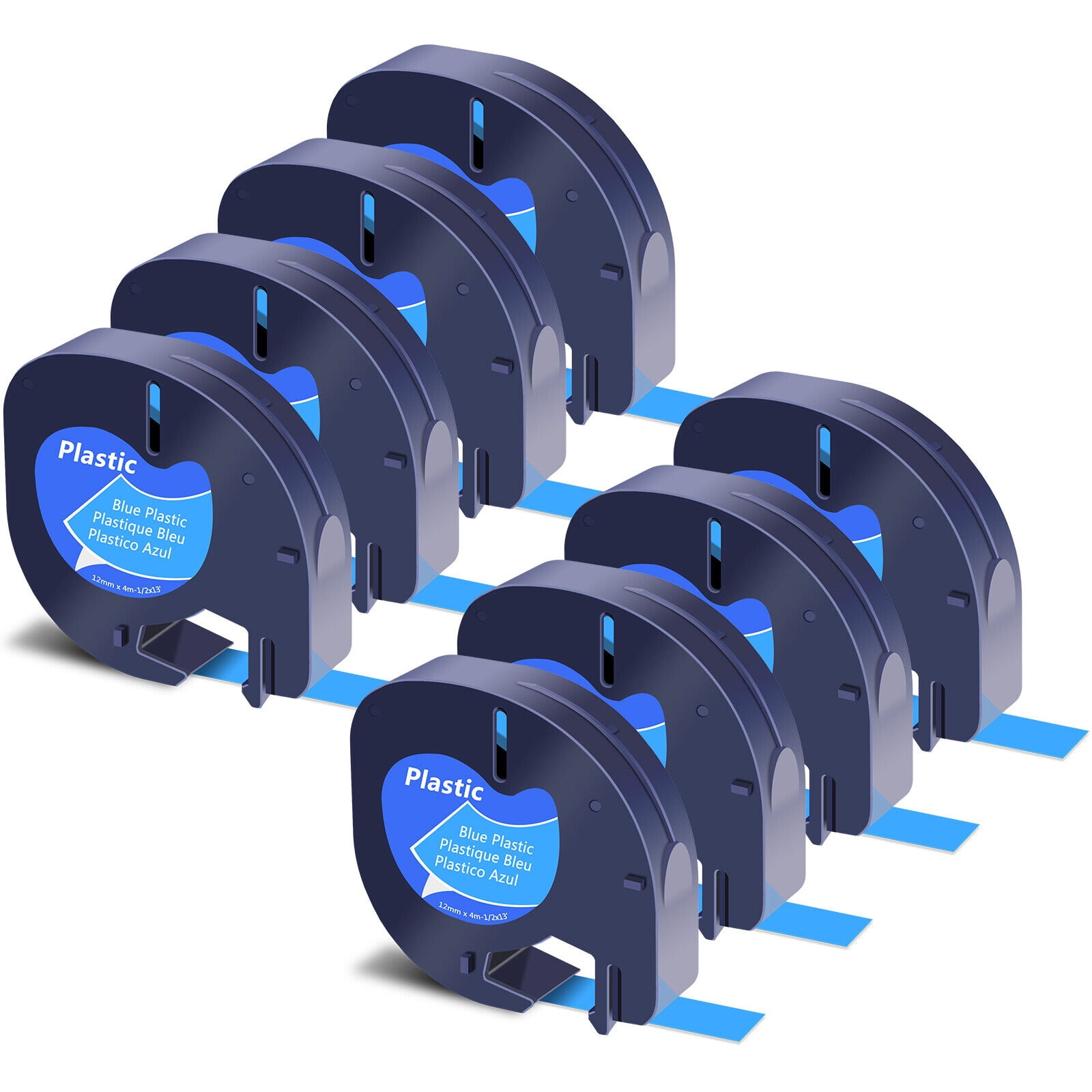 GREENCYCLE 8PK Compatible for DYMO LetraTag Refills 91335 12mm Black on ...