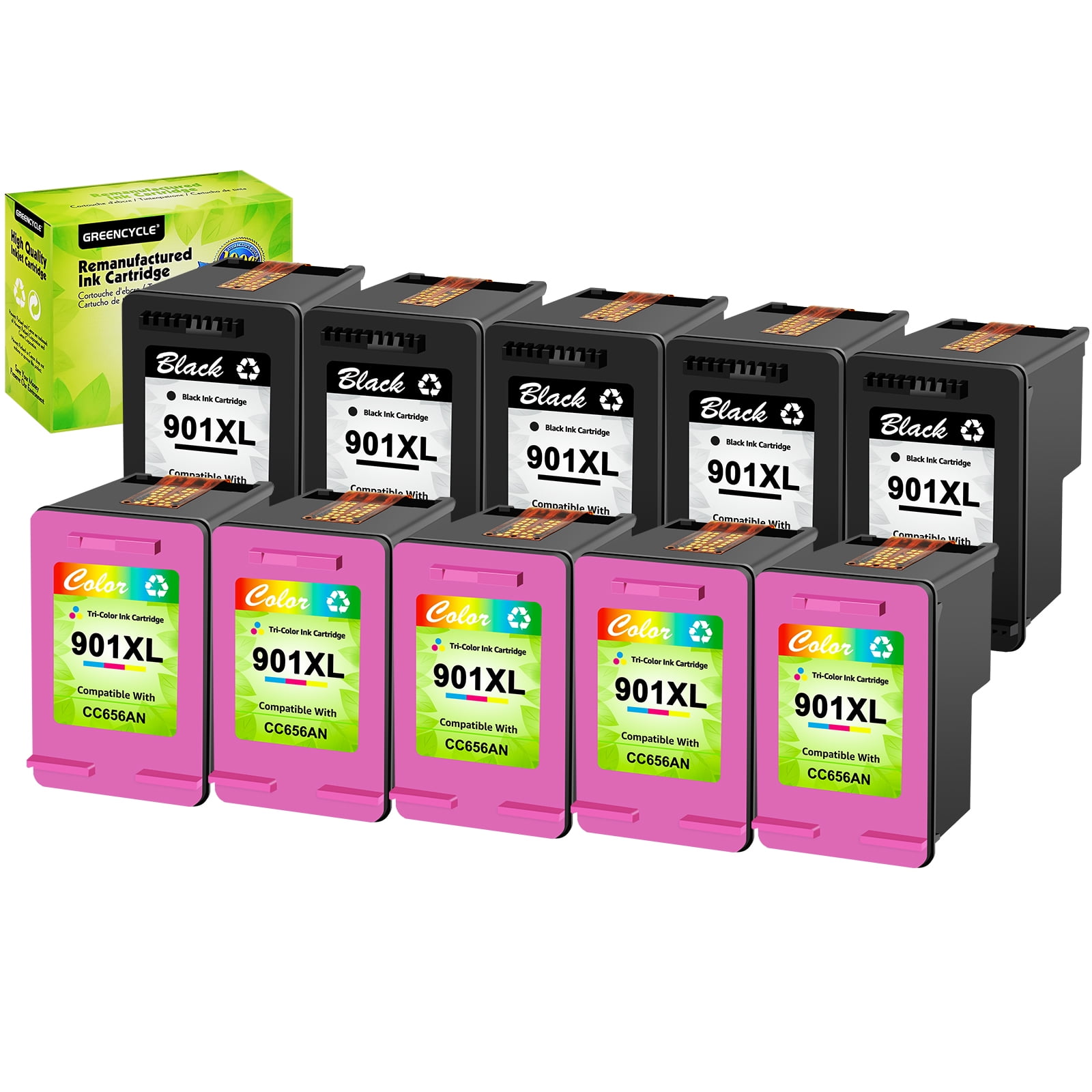 GREENCYCLE 901XL High Yield Ink Cartridges Combo Pack Replacement for ...