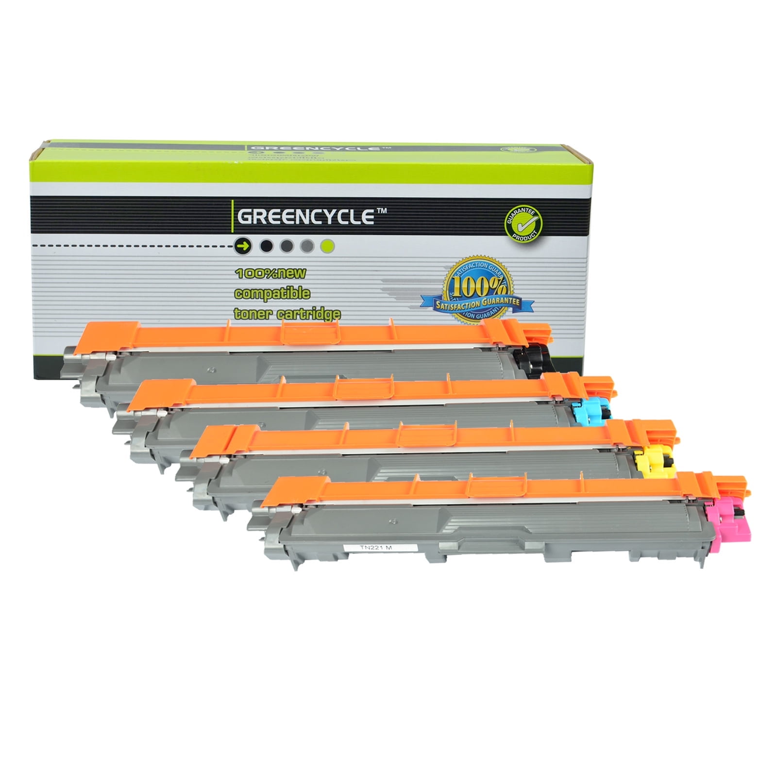 GREENCYCLE Black Cyan Yellow Magenta Toner Cartridge Set Compatible for ...