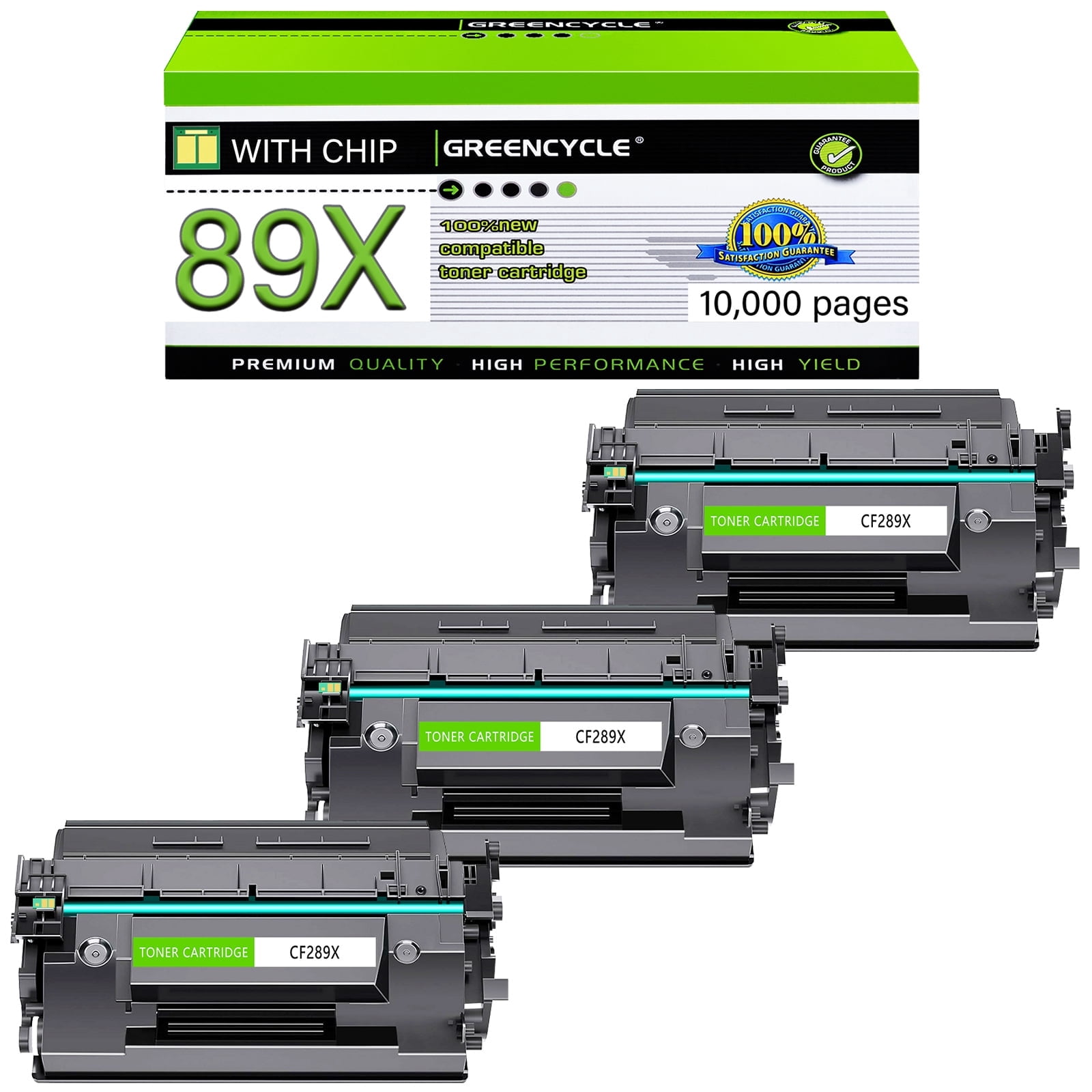 GREENCYCLE Compatible Replacement for HP 89X CF289X 89A CF289A Black ...