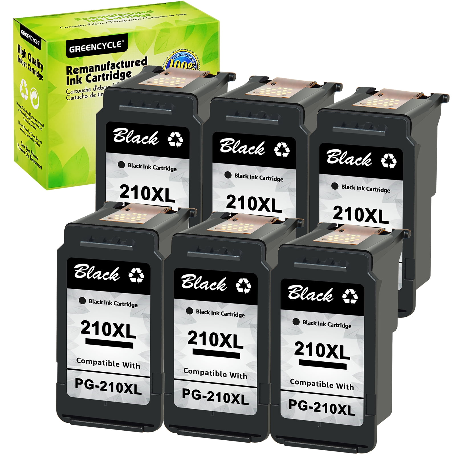GREENCYCLE PG210XL ink cartridges Replacement for Canon High Yield PG ...
