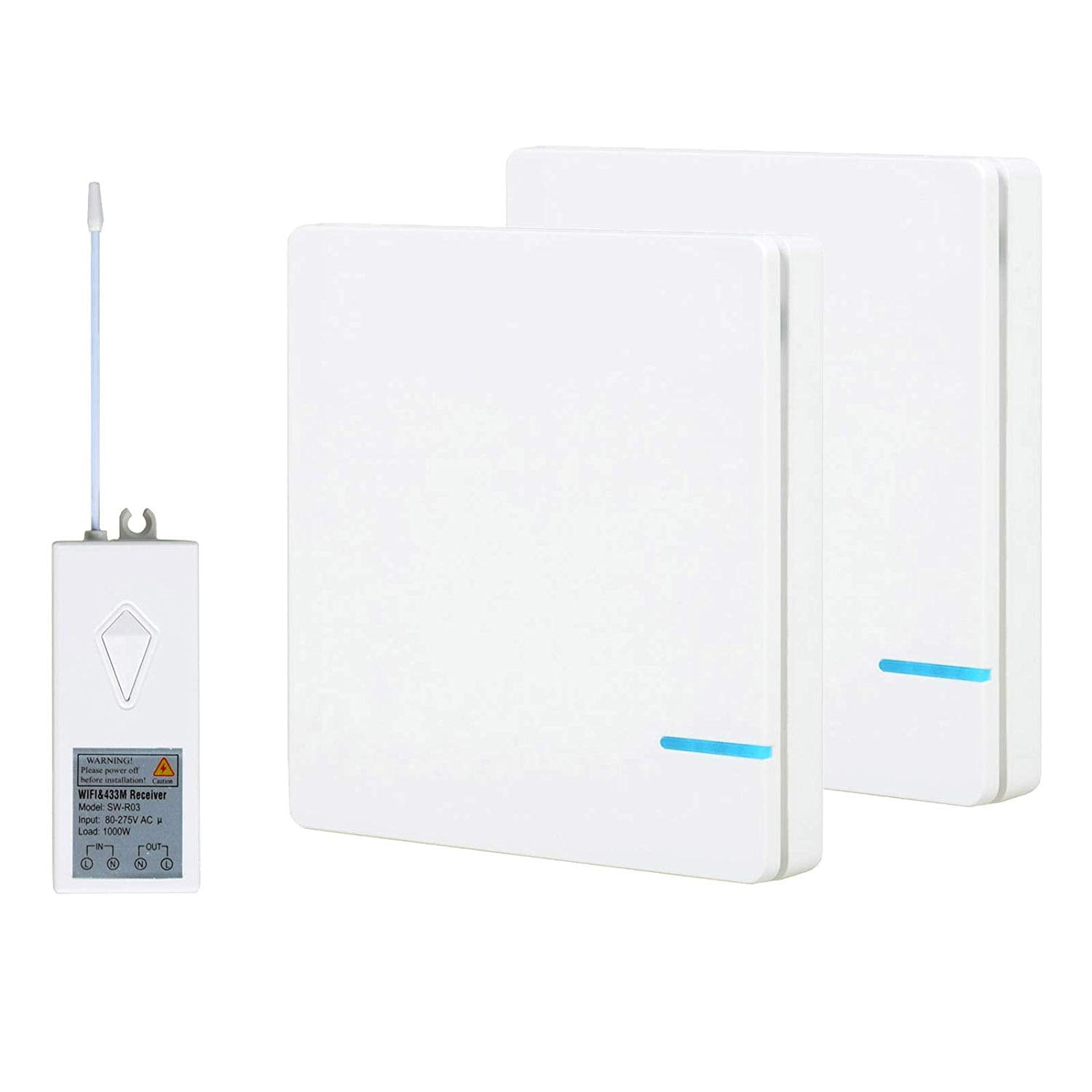 GREENCYCLE Smart Light Switch WiFi Wall Wireless 2x 1-gang Switch ...