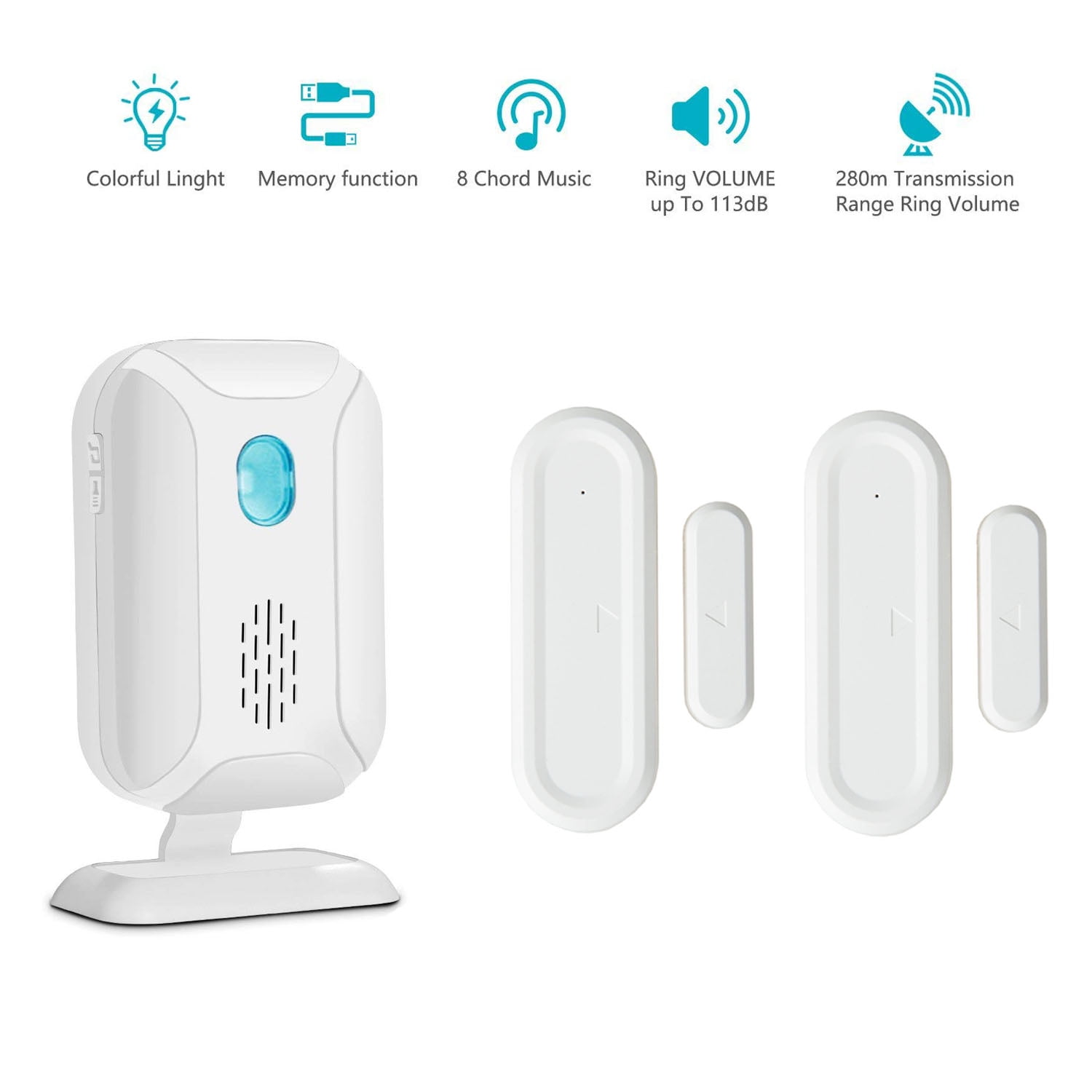 GreenCycle ALARM20R-1PK+DM0720R-2PK 113db, White Security Household ...