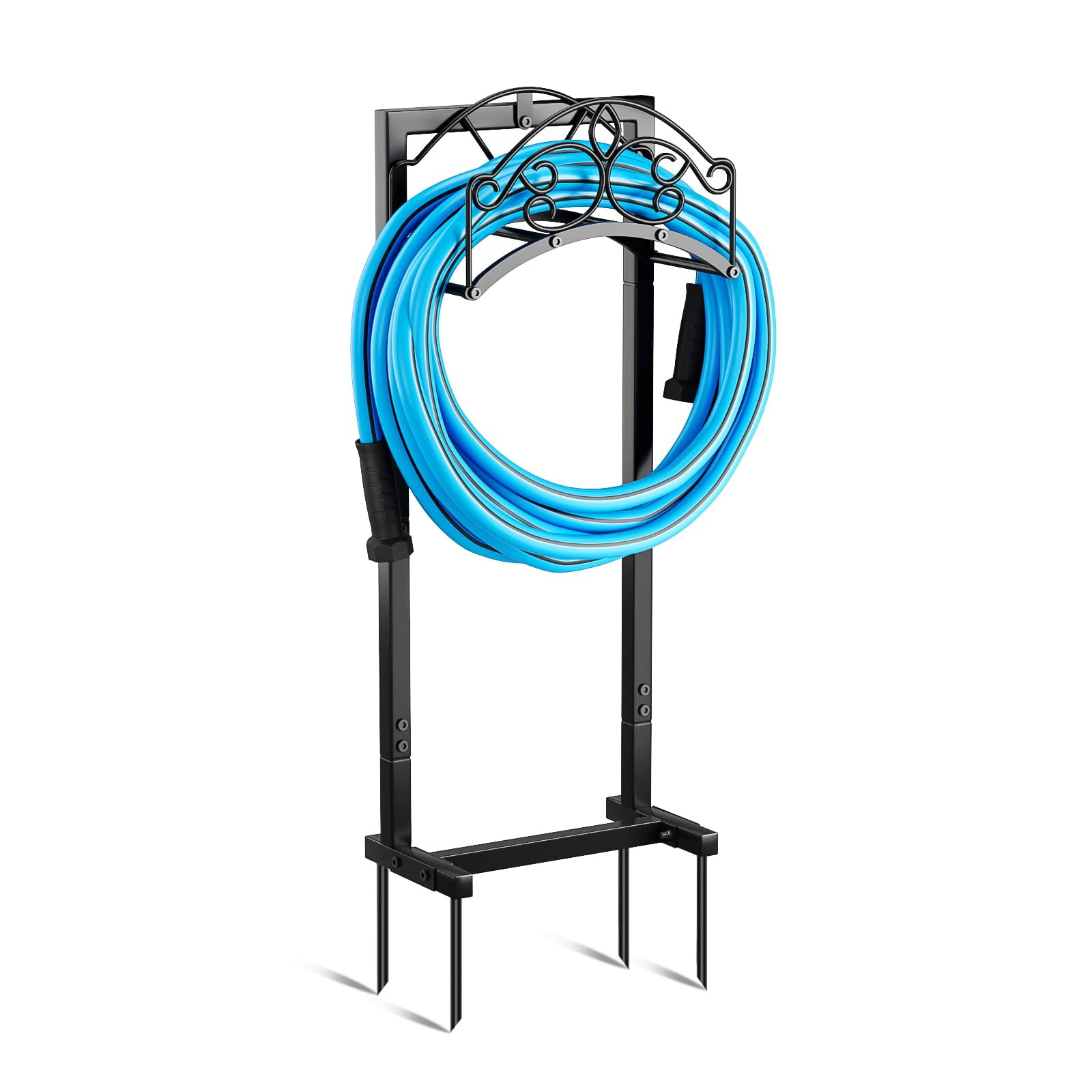 GREENER Garden Hose Holder (4 spikes), Freestanding Heavy Duty Hose ...