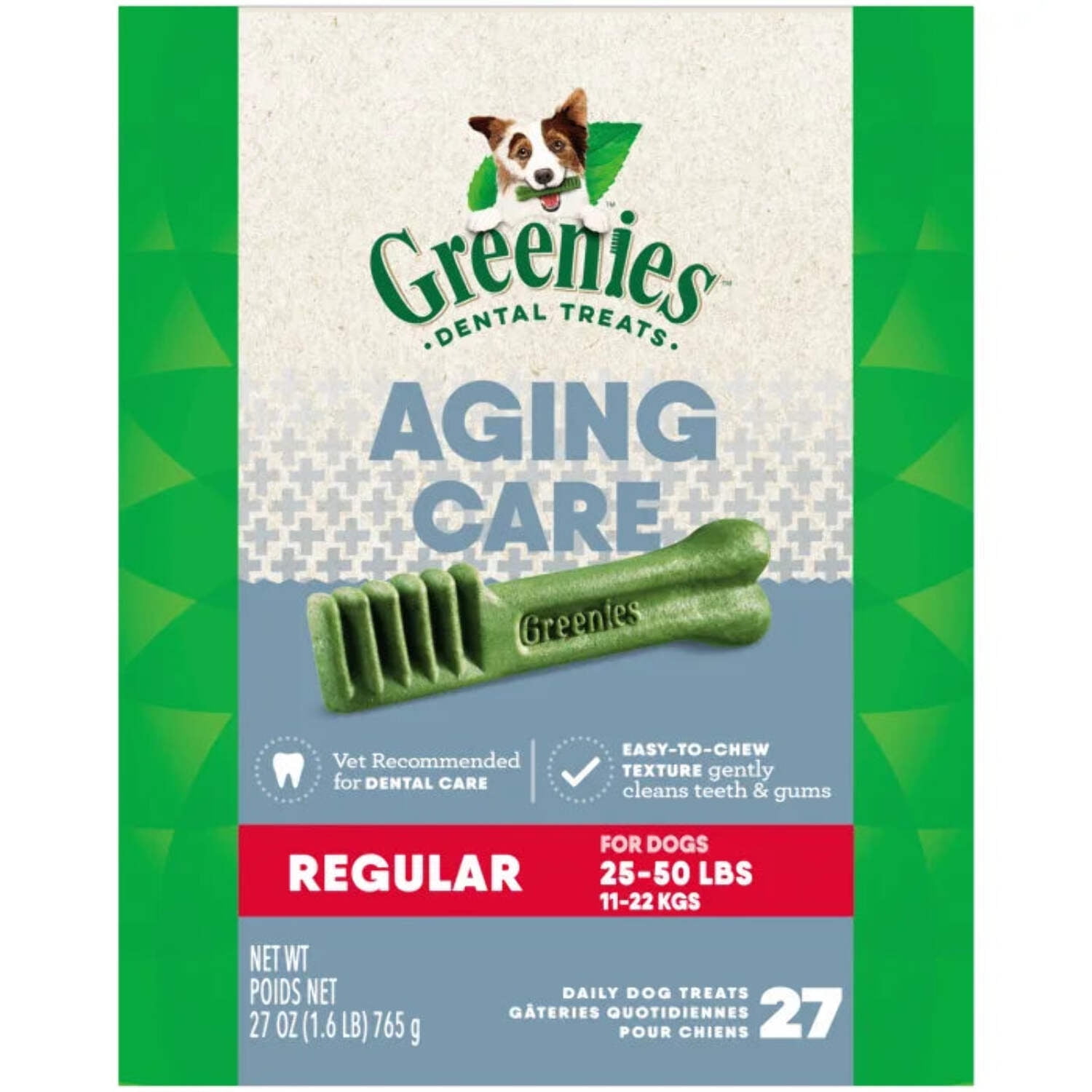 GREENIES Aging Care Regular Dental Treats, 27 Count - Walmart.com