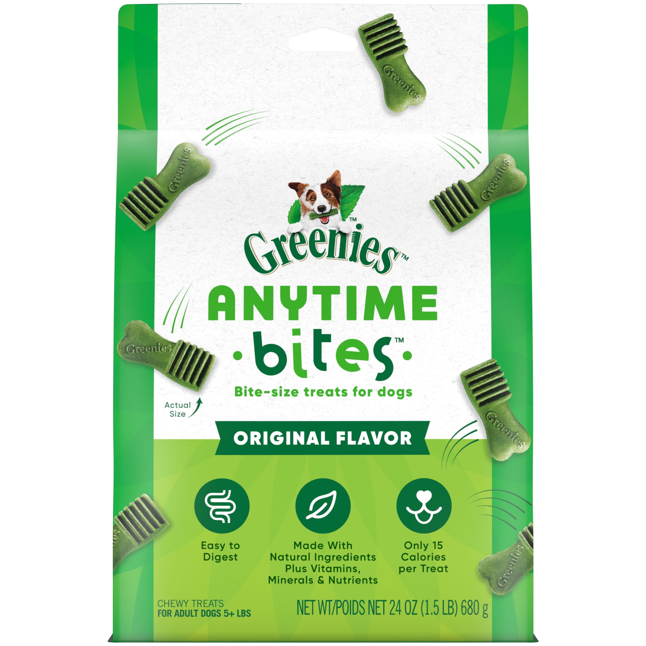GREENIES Chewy Small Dog Treats, Original Flavor, 24 Oz Bag, 15 ...