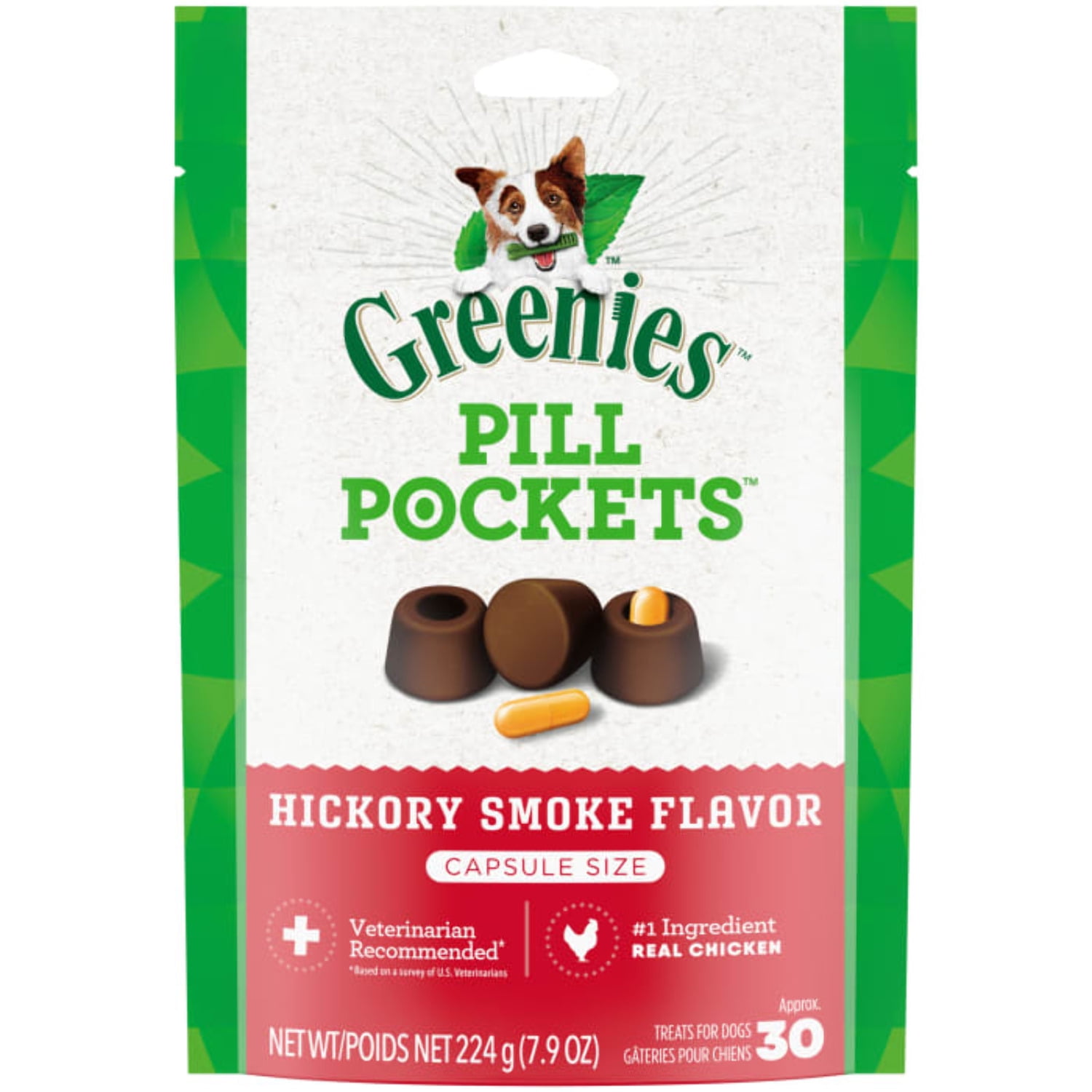GREENIES Hickory Smoke Flavored Capsule Pill Pockets, 30 Count ...