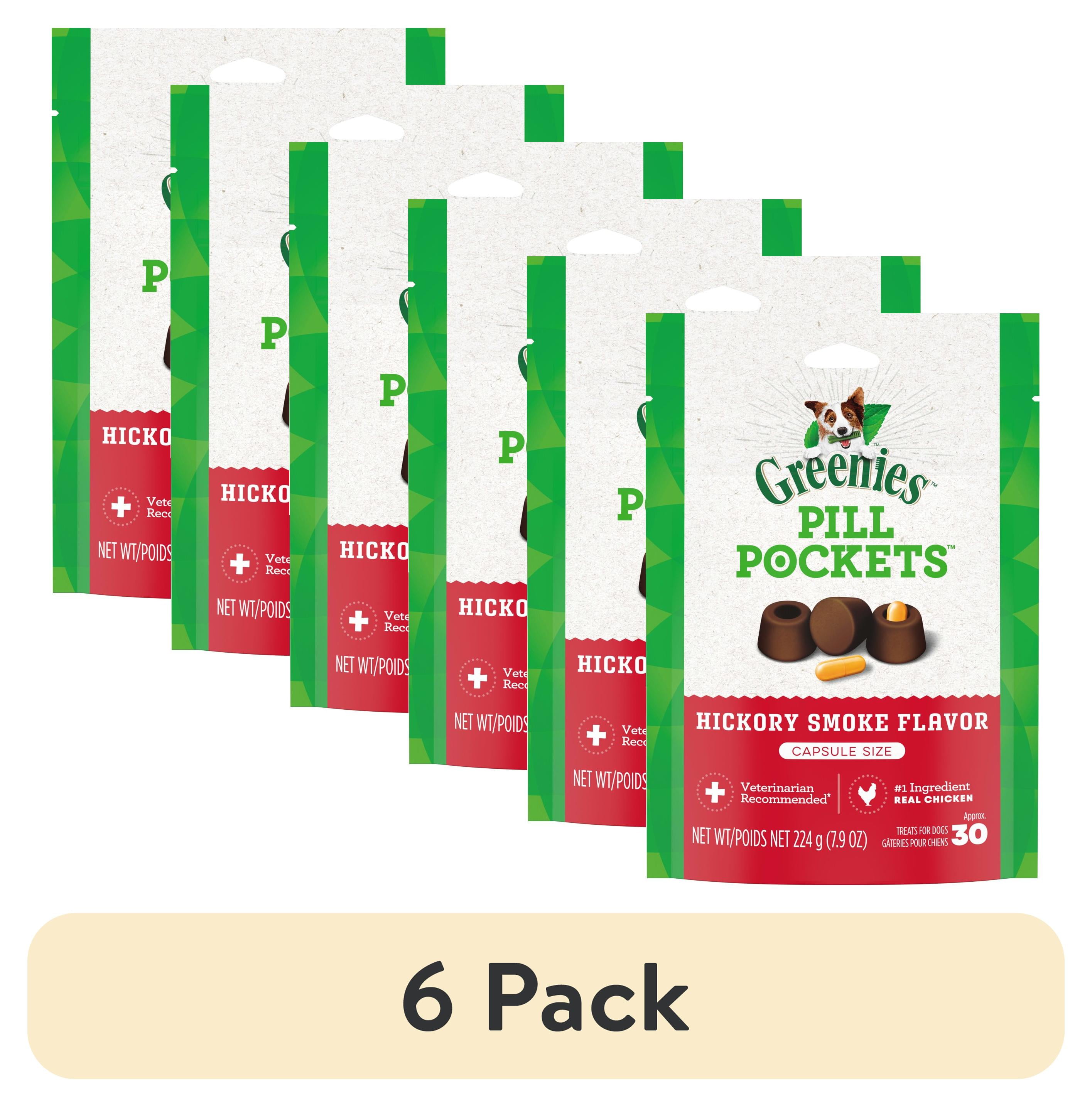 (6 pack) Greenies Pill Pockets For Dogs Hickory Smoke Large, Capsule ...