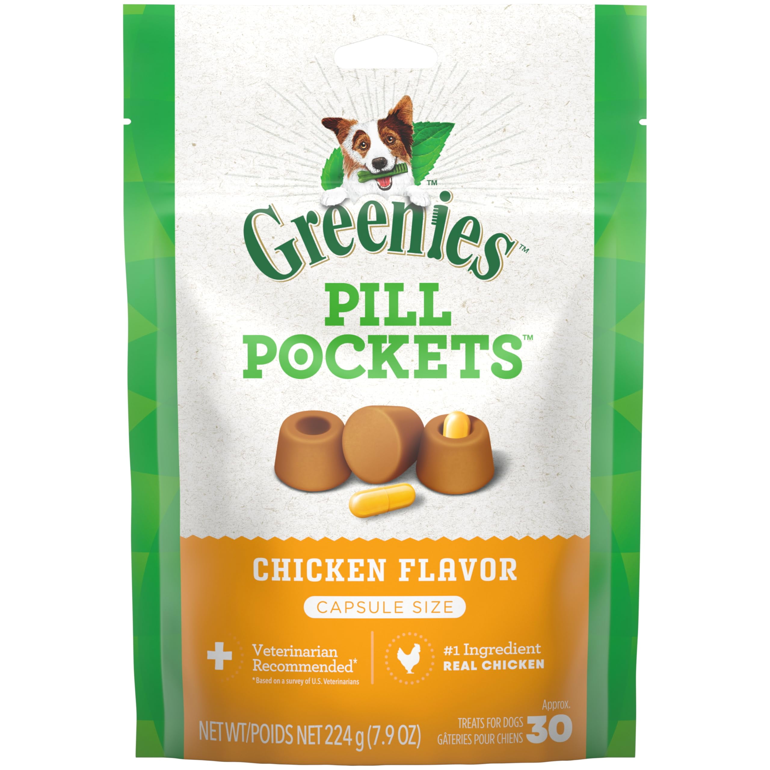 GREENIES PILL POCKETS for OIF8 Dogs Capsule Size Natural Soft Dog ...