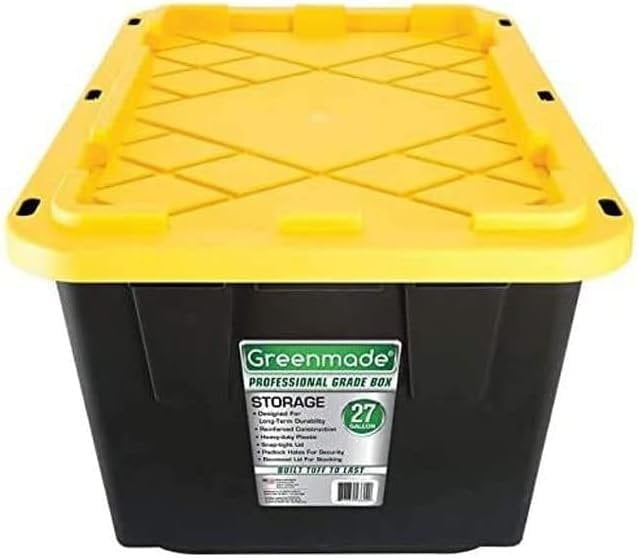GREENMADE 27 Gallon Black & Yellow Storage Container 1-Pack - Walmart.com