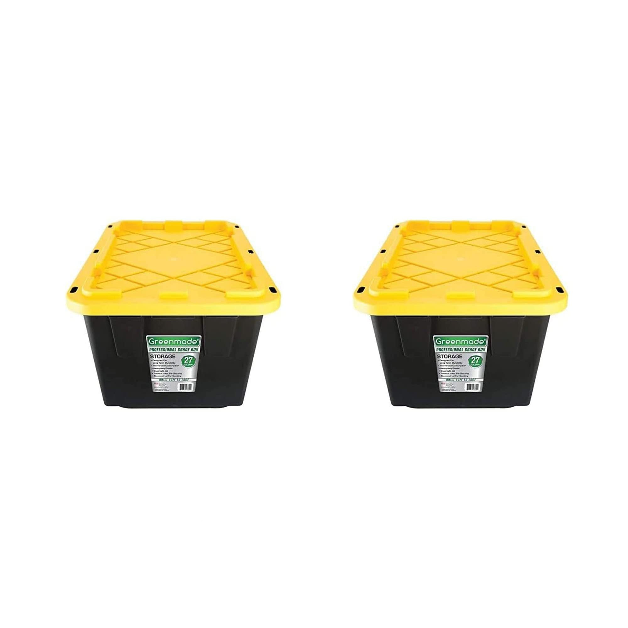 GREENMADE 27 Gallon Black & Yellow Storage Container 2-Pack - Walmart.com