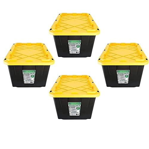 GREENMADE 27 Gallon Black & Yellow Storage Container (4-Pack) - Walmart.com