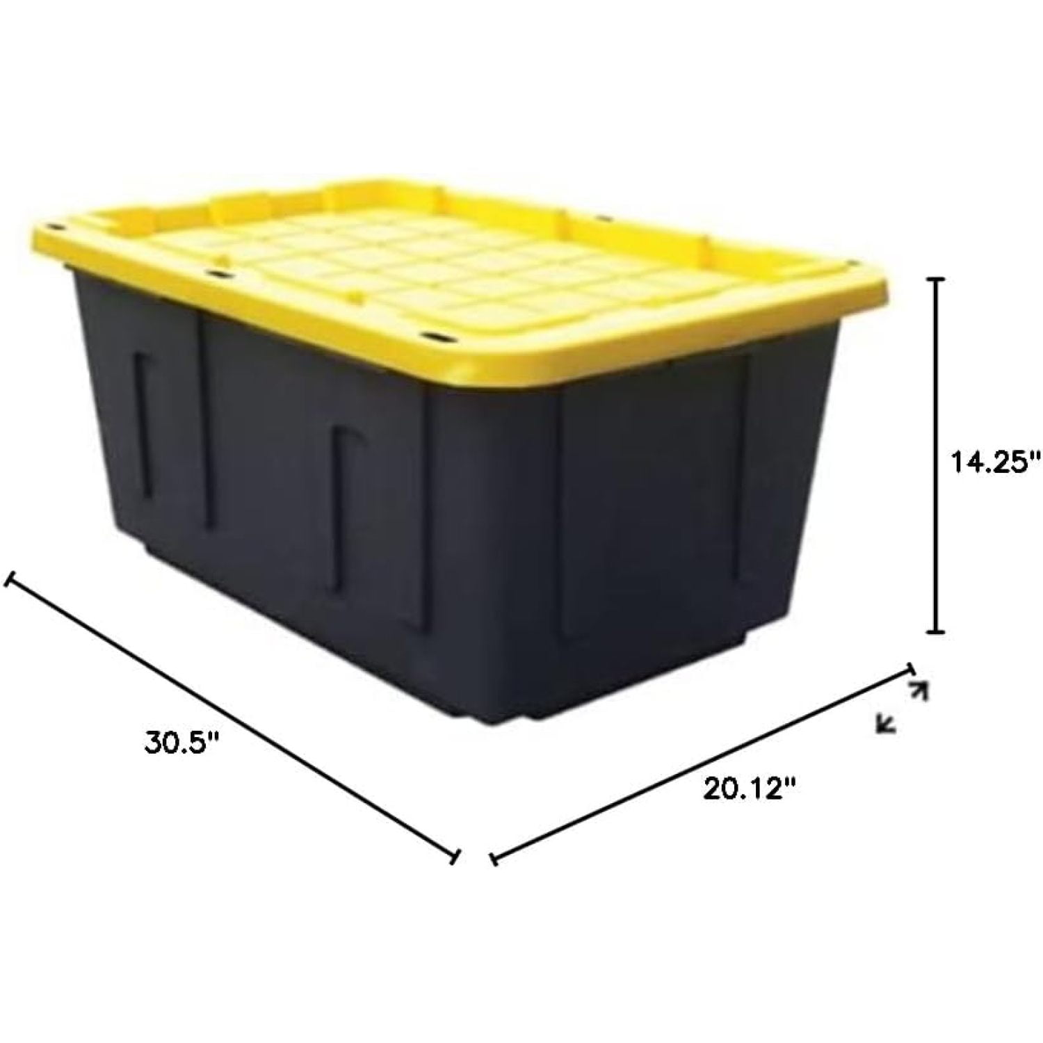 GREENMADE Extra Strong 27 Gallon, Black and Yellow Storage Bin (4pack ...