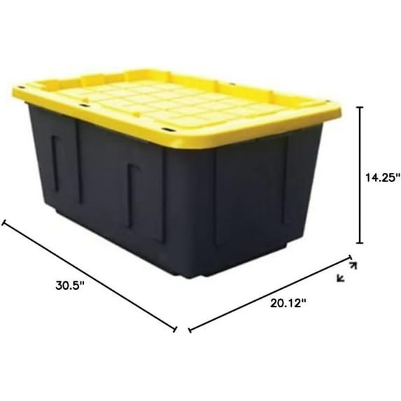 GREENMADE Extra Strong 27 Gallon, Black and Yellow Storage Bin (4pack ...