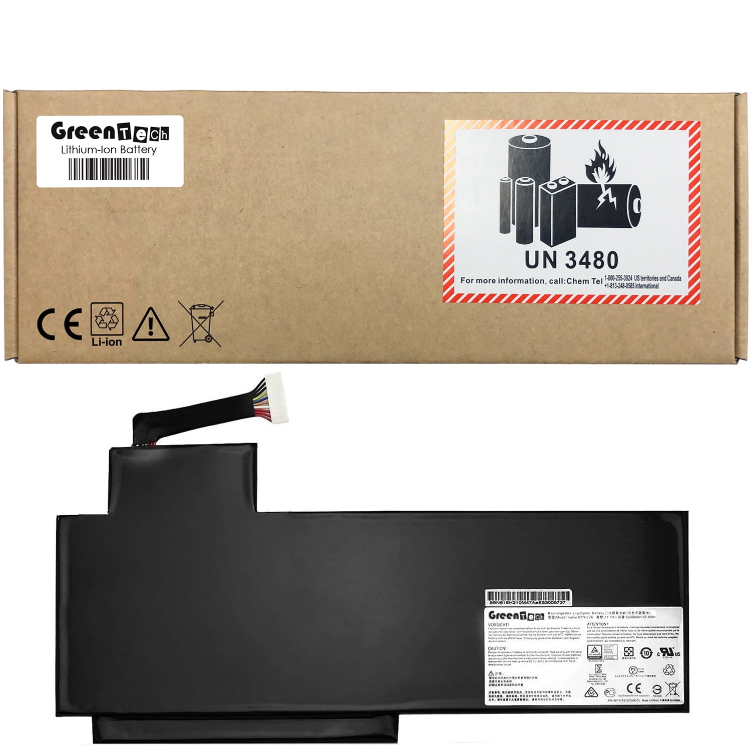 GREENTECH BTY-L76 BATTERY FOR MSI GS70 GS72 WS72 ERAZER X7615 X7613 11 ...