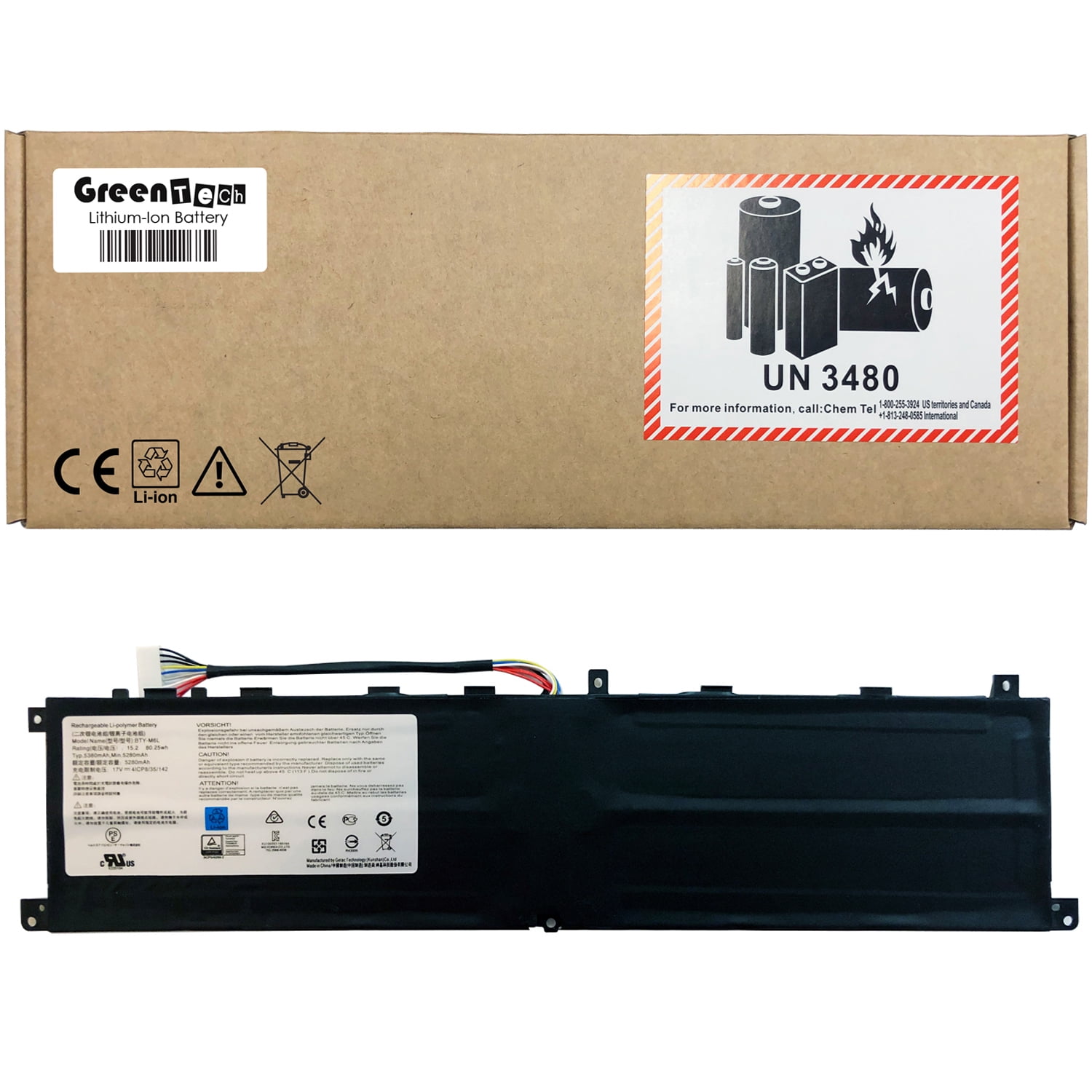 GREENTECH BTY-M6L REPLACEMENT BATTERY FOR MSI GS65 GS75 STEALTH THIN ...