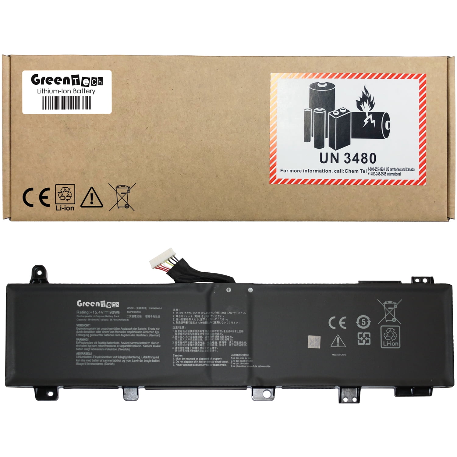 GREENTECH C41N1906-1 BATTERY FOR ASUS GX550 GX551 FA506 FX506 FA706 ...