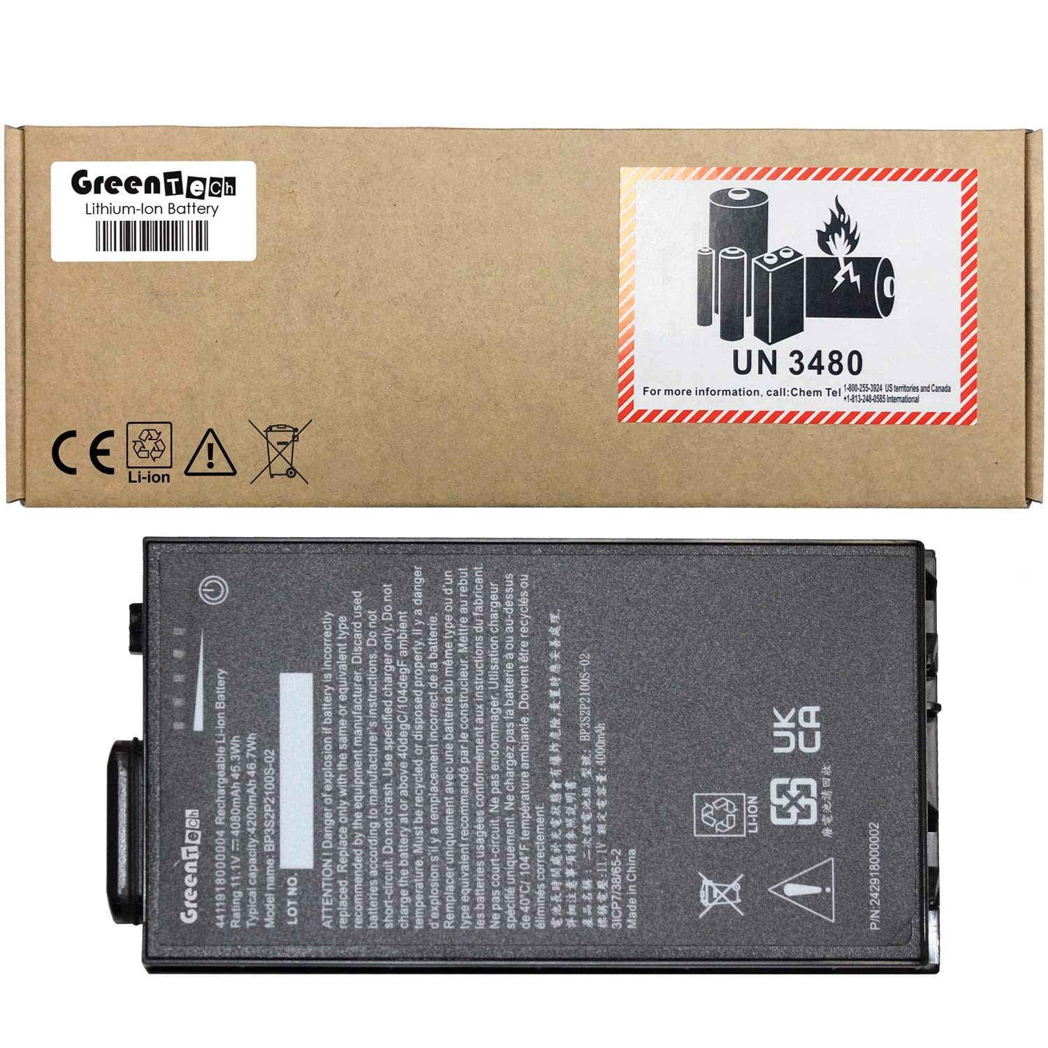 GREENTECH GBM6X7 BP3S2P2100S-02 BATTERY FOR GETAC F110 G6 TABLET PC ...