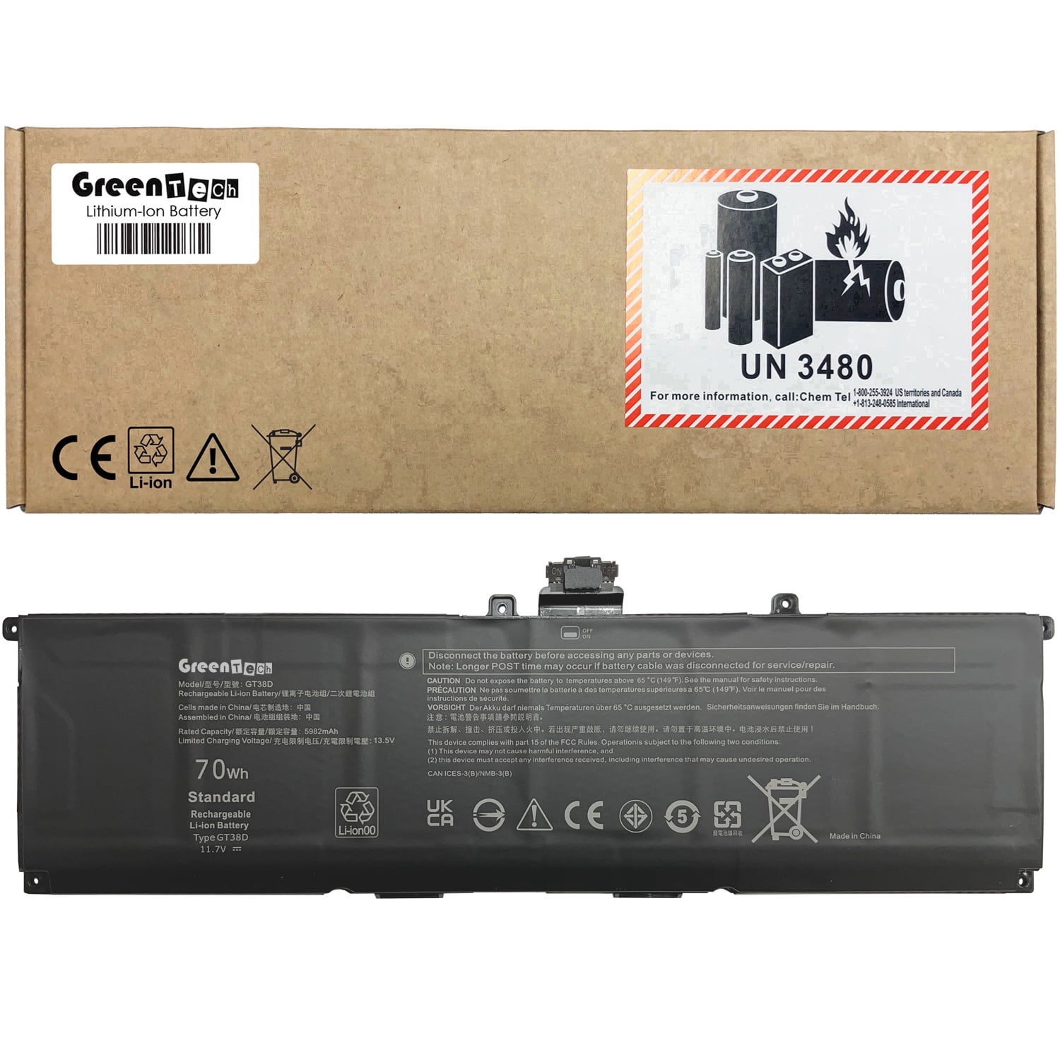 GREENTECH GT83D BATTERY FOR DELL XPS 9440 XPS9440-7134SLV-PUS 11.7V ...