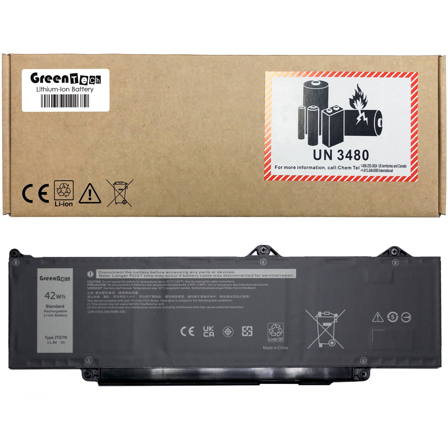 GREENTECH JTG7N BATTERY FOR DELL LATITUDE 5340 5440 5540 PRECISION 3480 ...