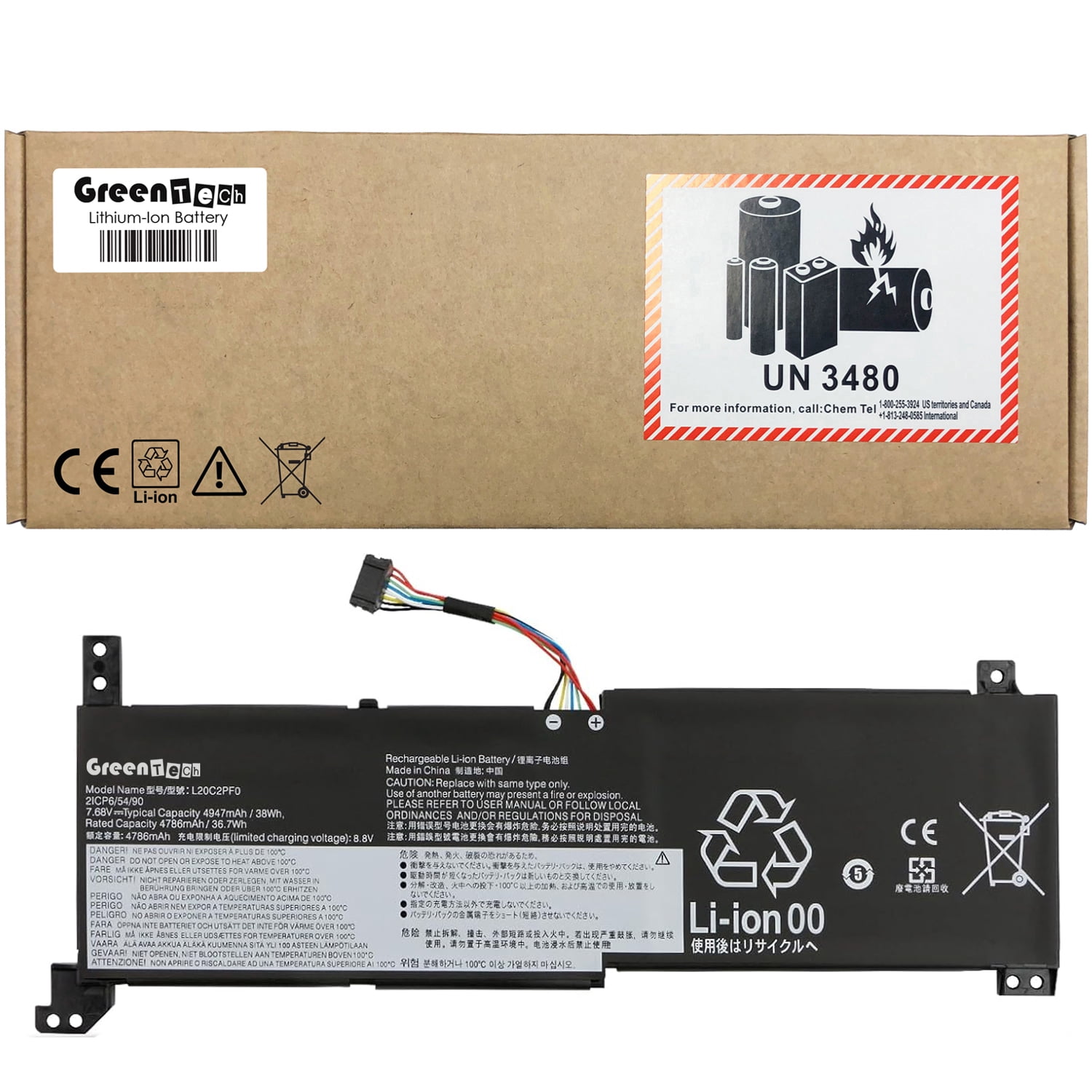 GREENTECH L20M2PF0 5B11B36278 BATTERY FOR LENOVO V14 G4 V15 G4 38WH ...