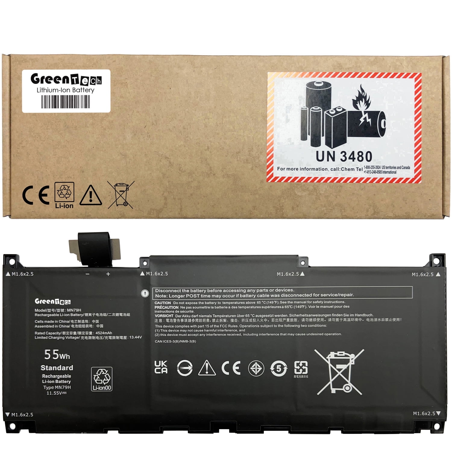 GREENTECH MN79H BATTERY FOR DELL XPS 9320 XPS 9340 XPS 9345 11.5V 55WHR ...