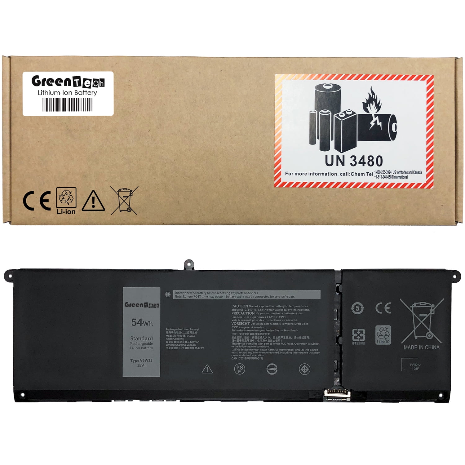 GREENTECH V6W33 BATTERY FOR DELL INSPIRON 3515 5415 5515 LATITUDE 3320 ...