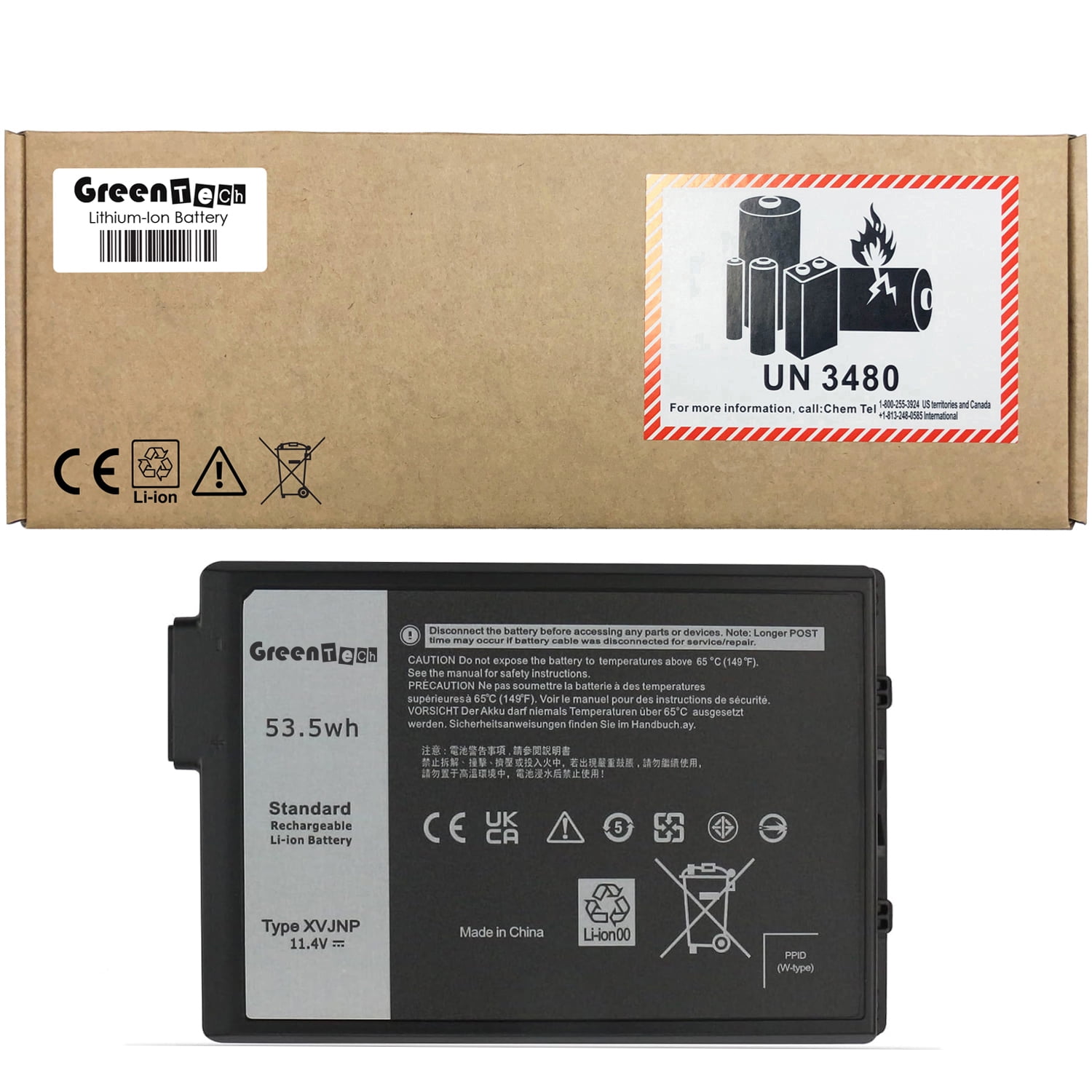 GREENTECH XVJNP BATTERY FOR DELL LATITUDE 5430 RUGGED LATITUDE 7330 ...