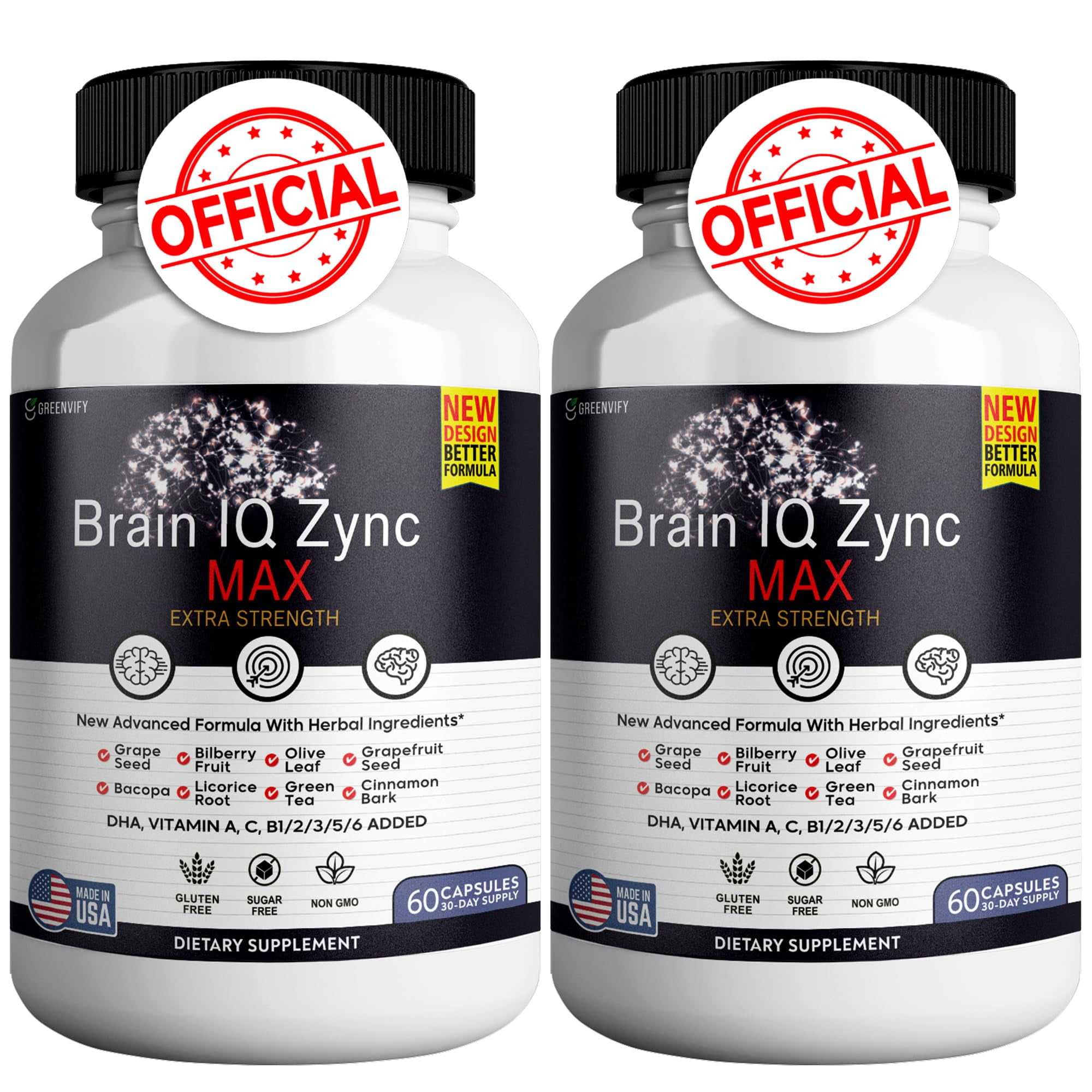 GREENVIFY Brain IQ Zync Max - Natural Brain Support Supplement for ...