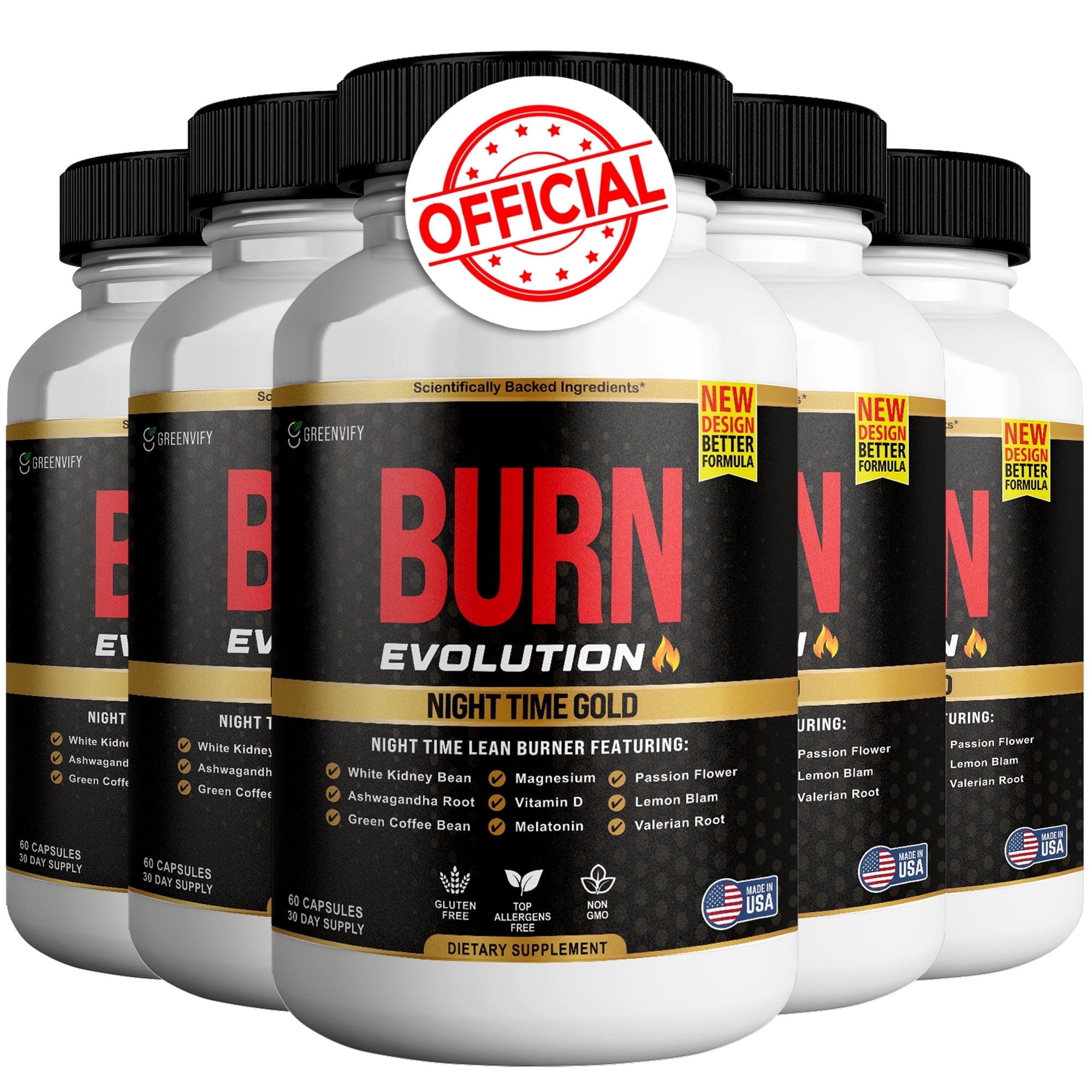 GREENVIFY Burn Evolution Night Time Gold Powerful Formula Dietary ...