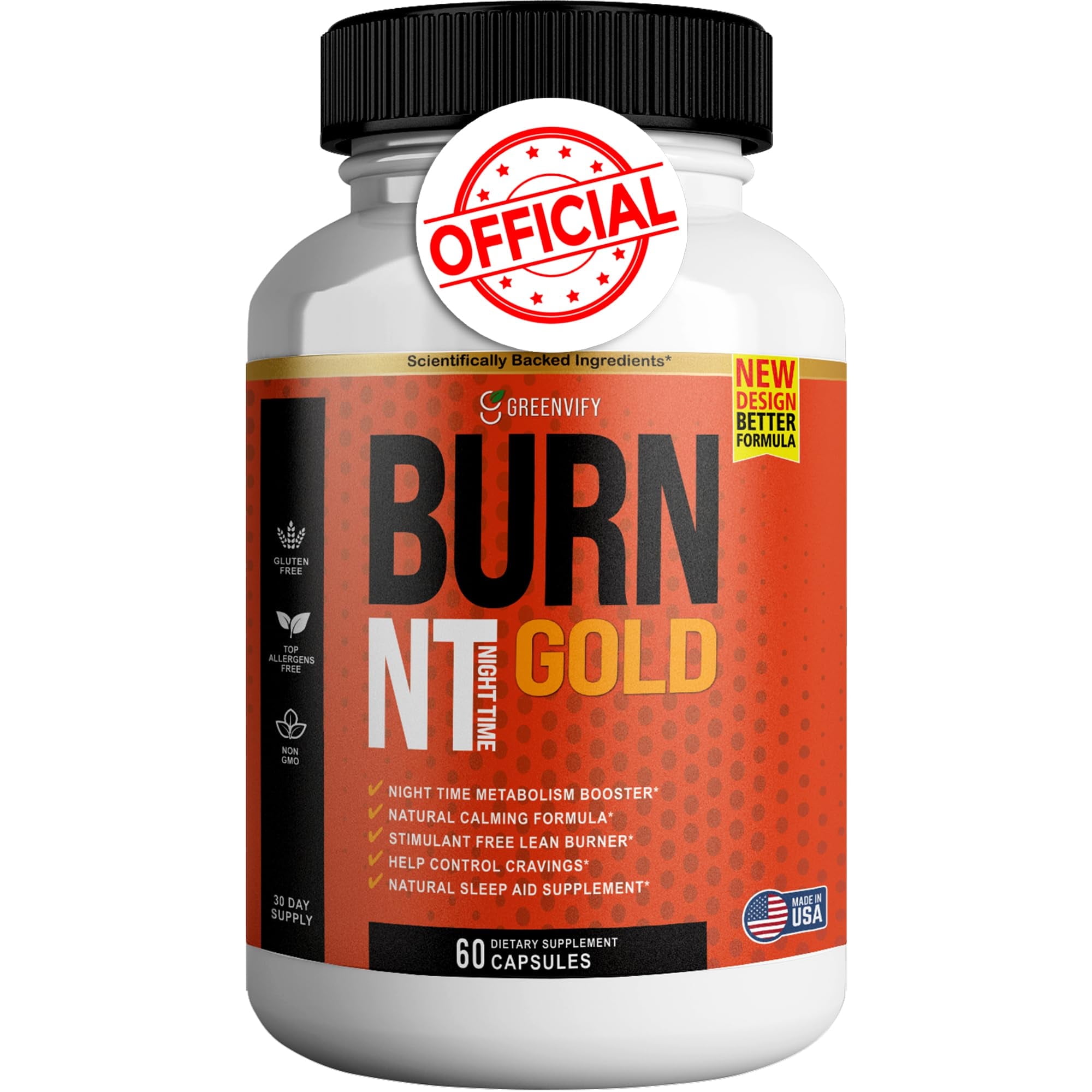 GREENVIFY Burn Night Time Gold Powerful Formula Anabolic Recovery ...