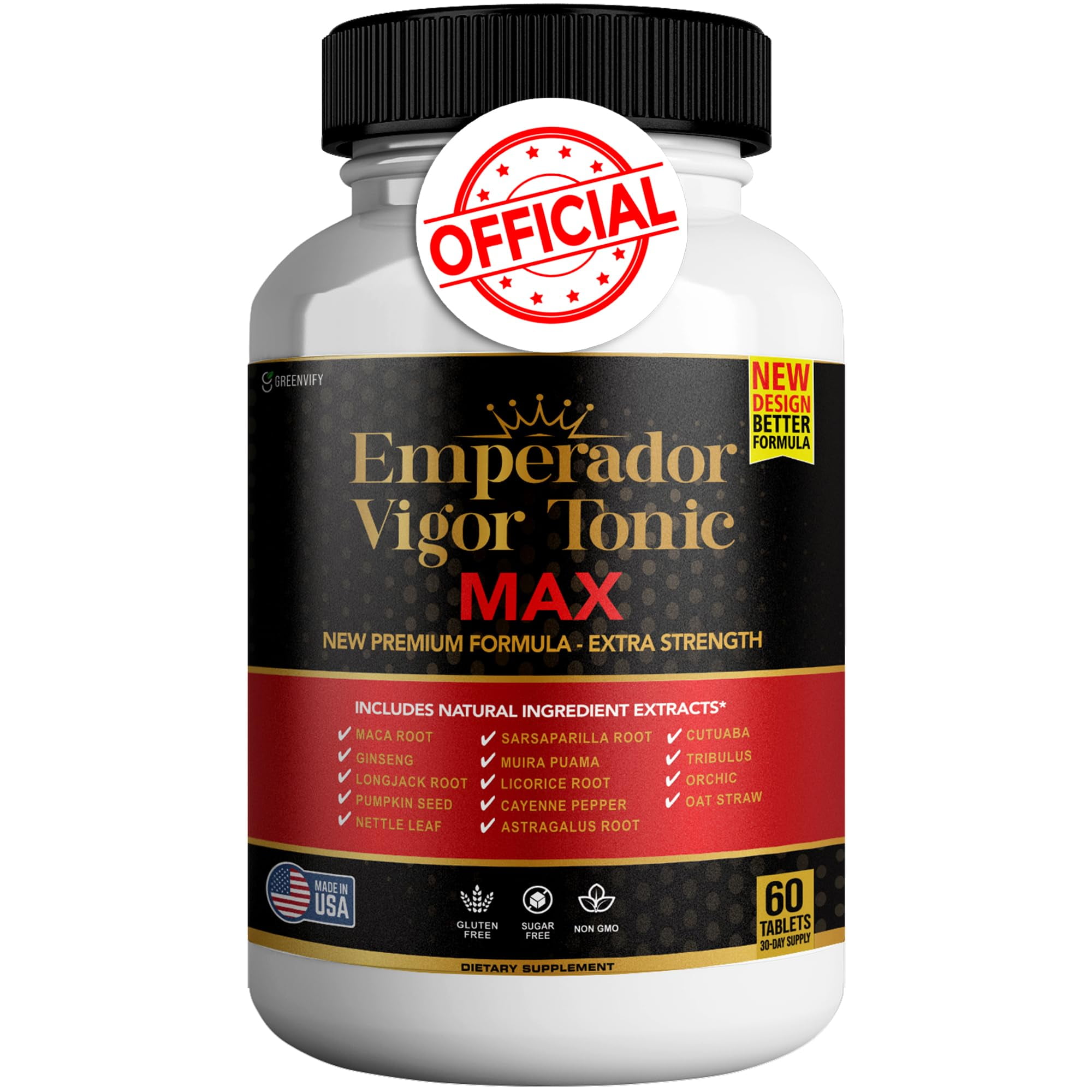 GREENVIFY Emperador Vigor Tonic Max Male Health Supplement – with Calcium, Zinc & Proprietary ...