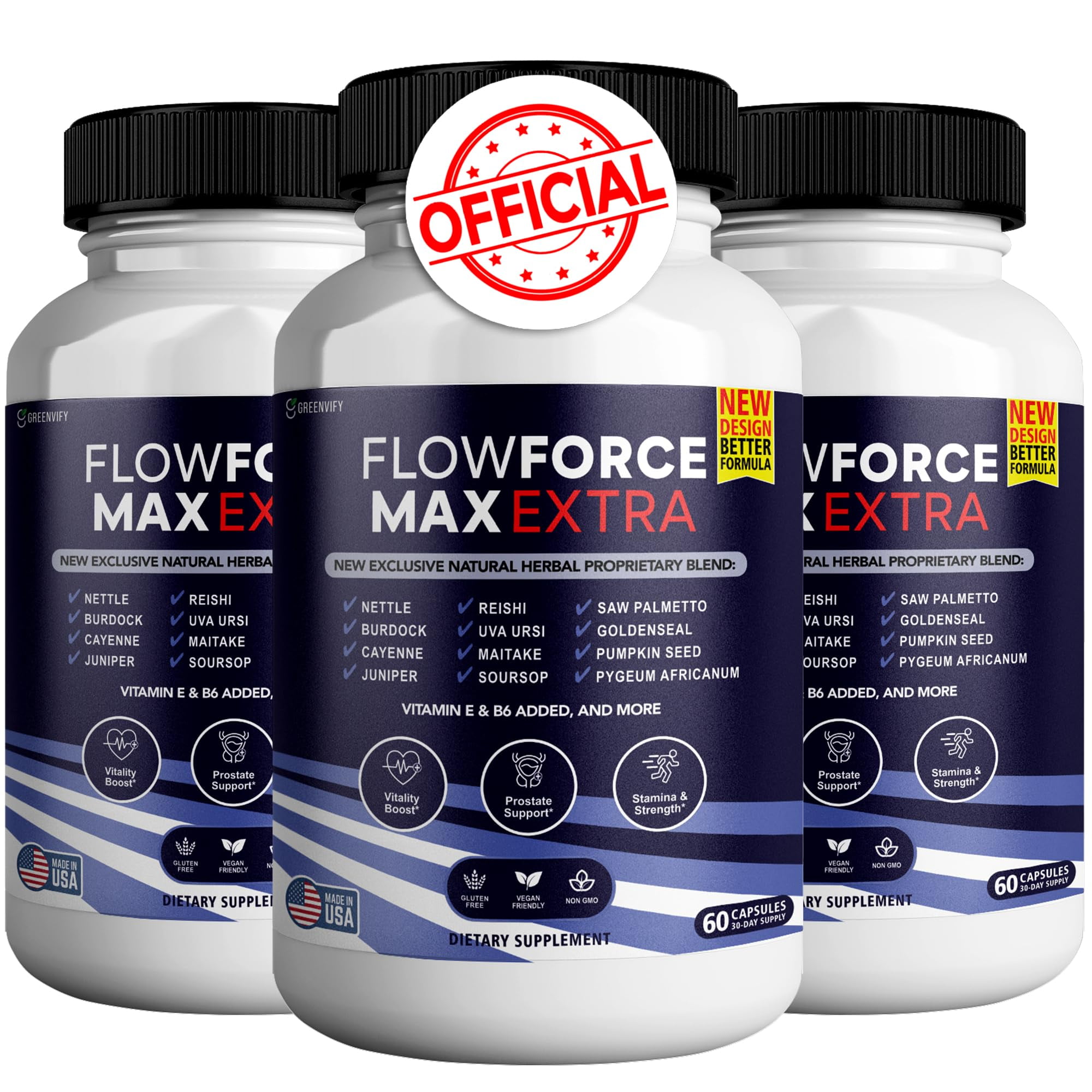 GREENVIFY Flow Force Max Extra Prostate Supplements for Men Capsules ...