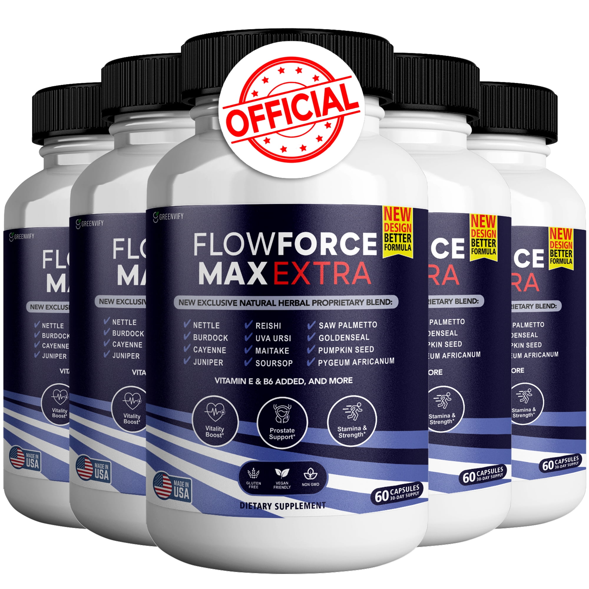GREENVIFY Flow Force Max Extra Prostate Supplements for Men Capsules ...