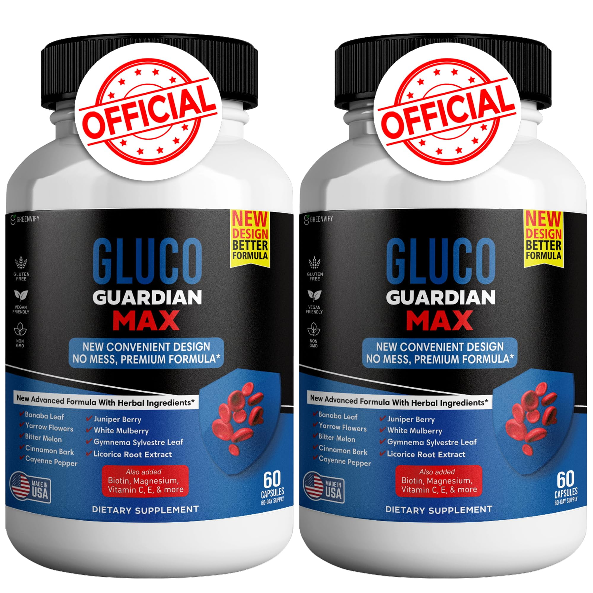 GREENVIFY Gluco Guardian Max Advanced Wellness Support Capsules – Vitamin, Mineral, and Herbal ...