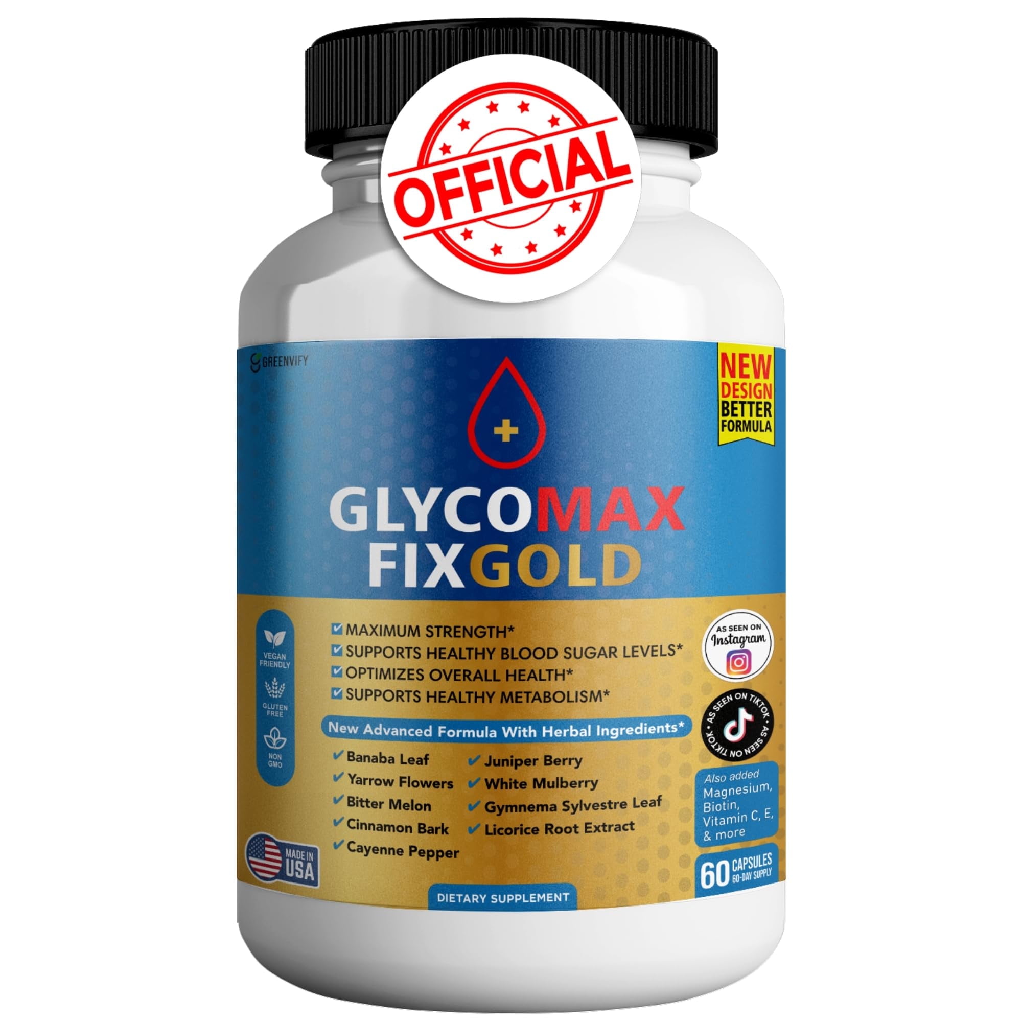 Glyco Max Fix Gold| Support Healthy Blood Sugar and Heart Health ...