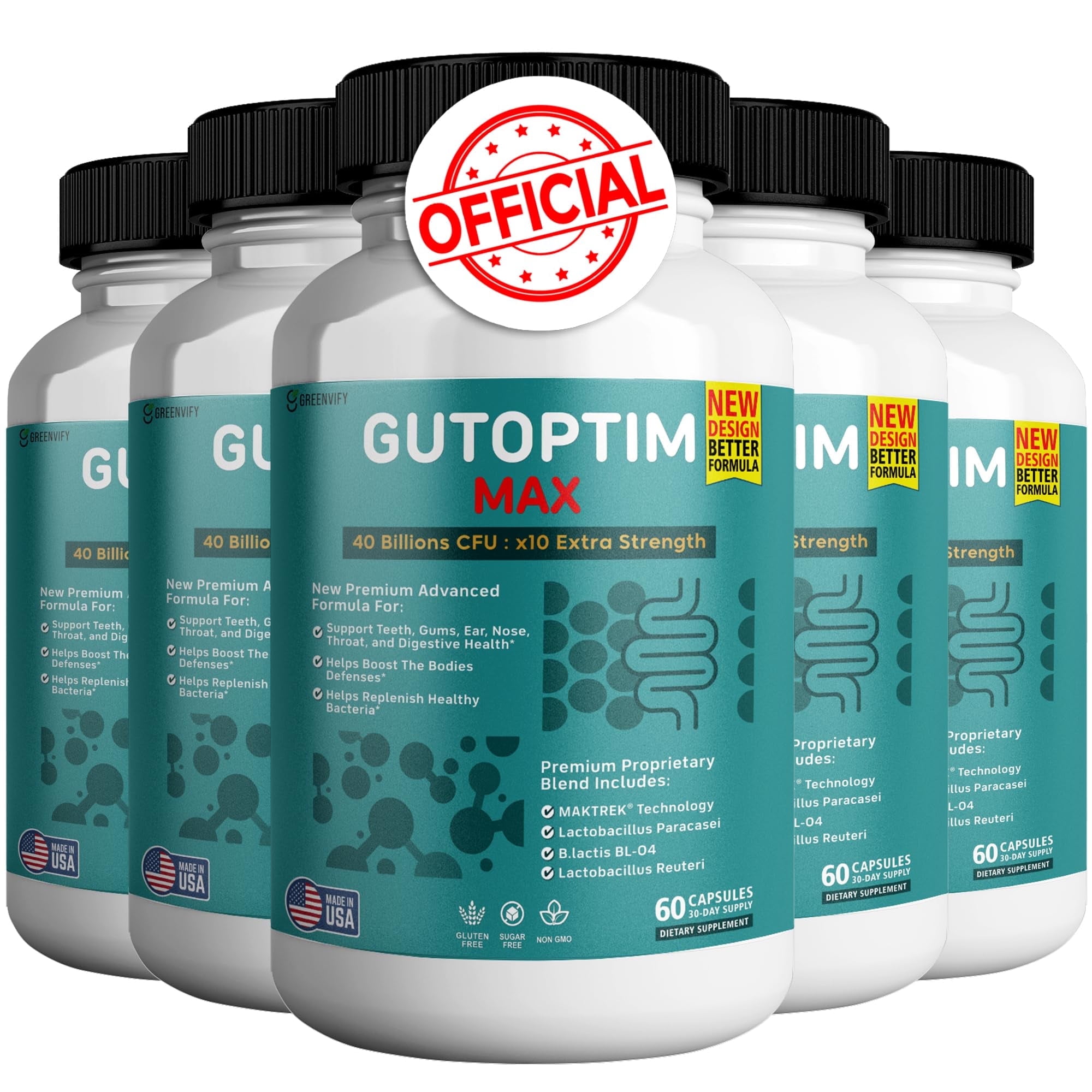 GutOptim Max for Gums and Teeth Health - 40 Billion CFU Oral Probiotics ...