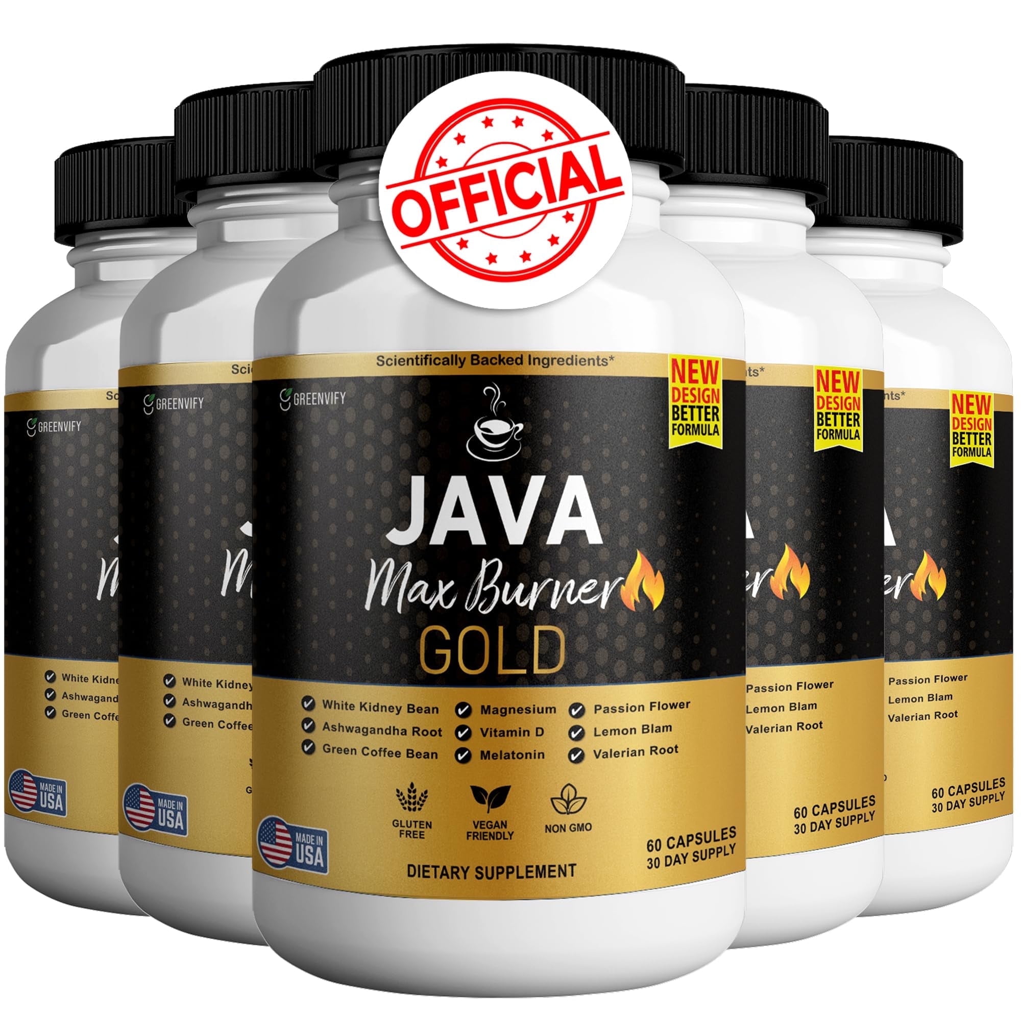 GREENVIFY Java Max Burner Burn Powerful Formula Anabolic Recovery, Natural Sleep Aid 60 Count ...