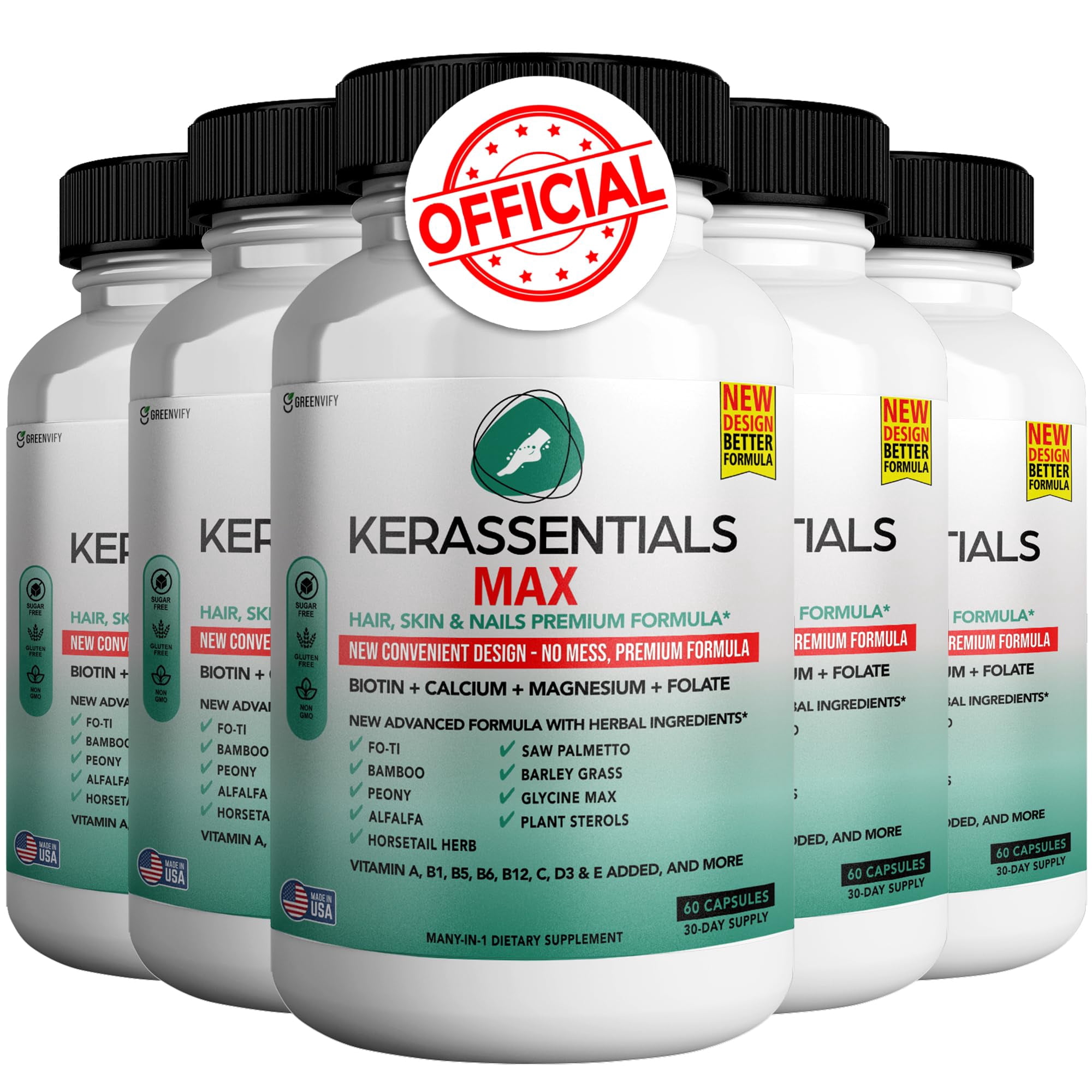 GREENVIFY Kerassentials Max - Hair, Skin & Nails Support Supplement ...