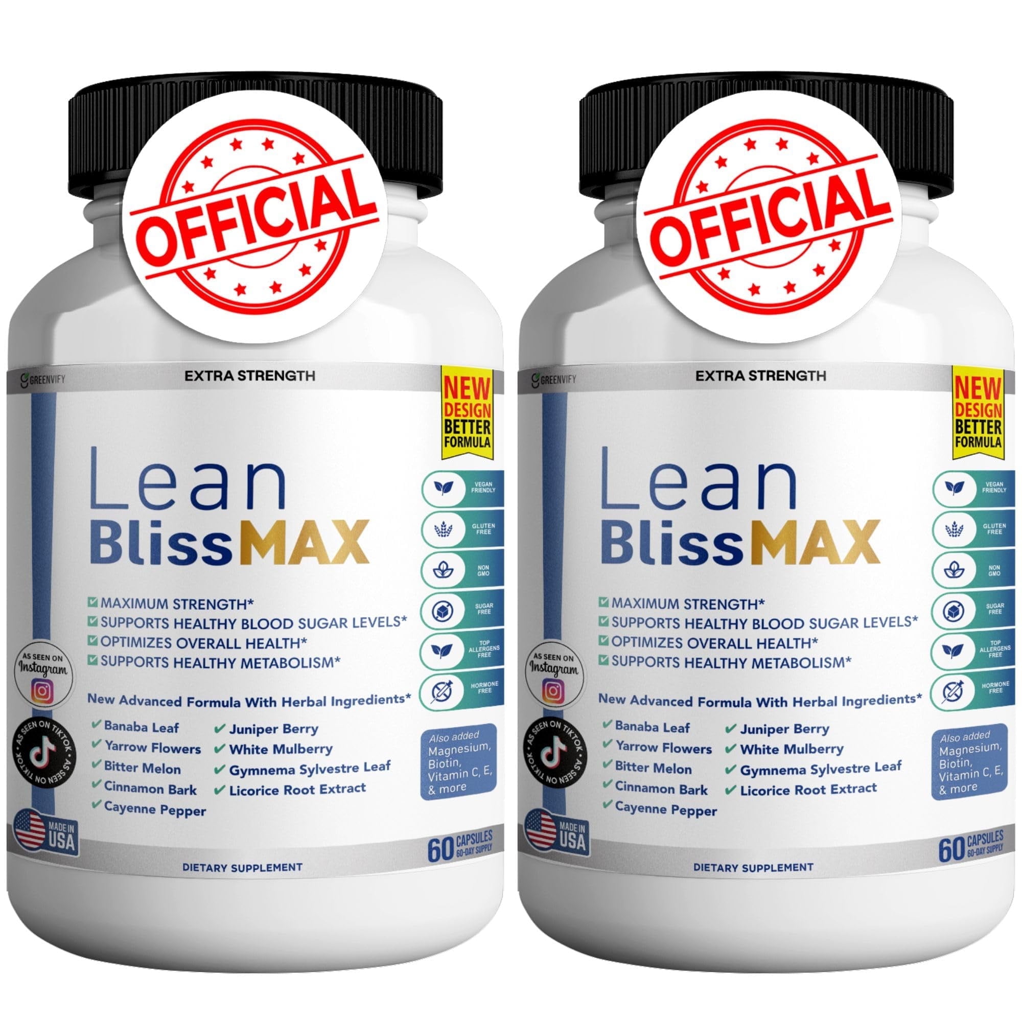 GreenVify Lean Bliss Max All Natural Formula, Maximum Strength, 2 Pack ...