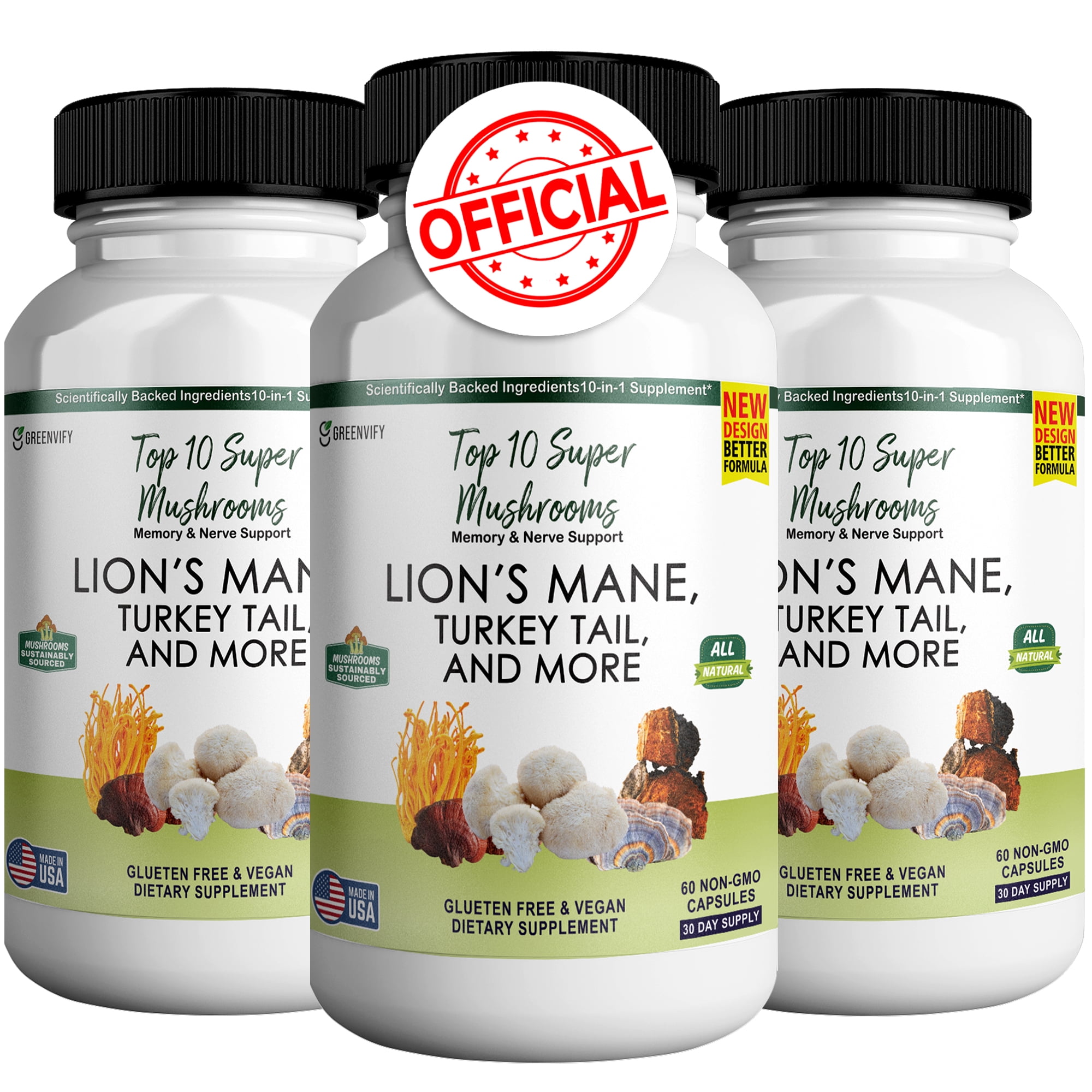 GREENVIFY Lion's Mane Brain Health Supplement - Walmart.com